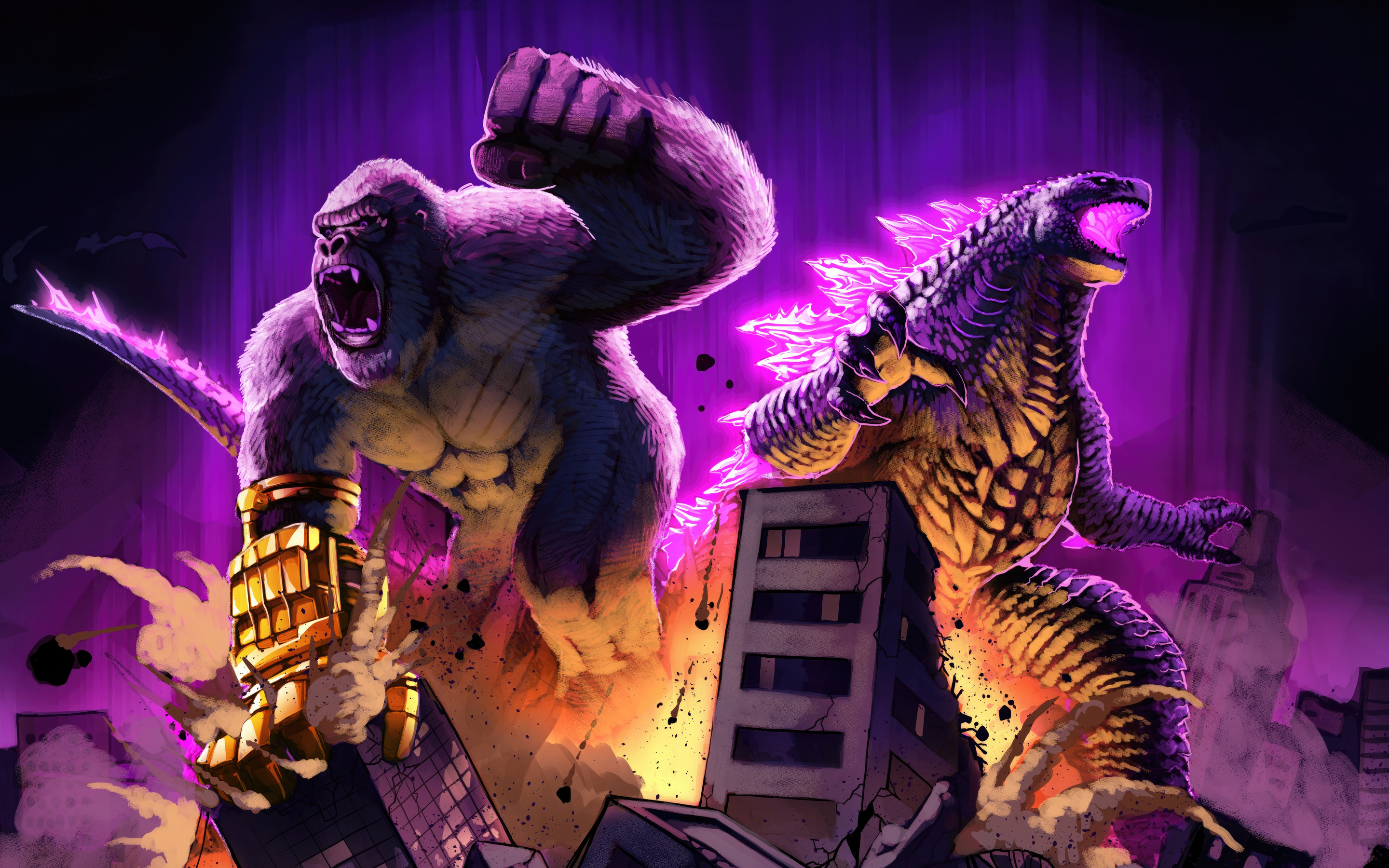 2880x1800 Godzilla X Kong The New Empire Artwork 8k Macbook Pro Retina ...