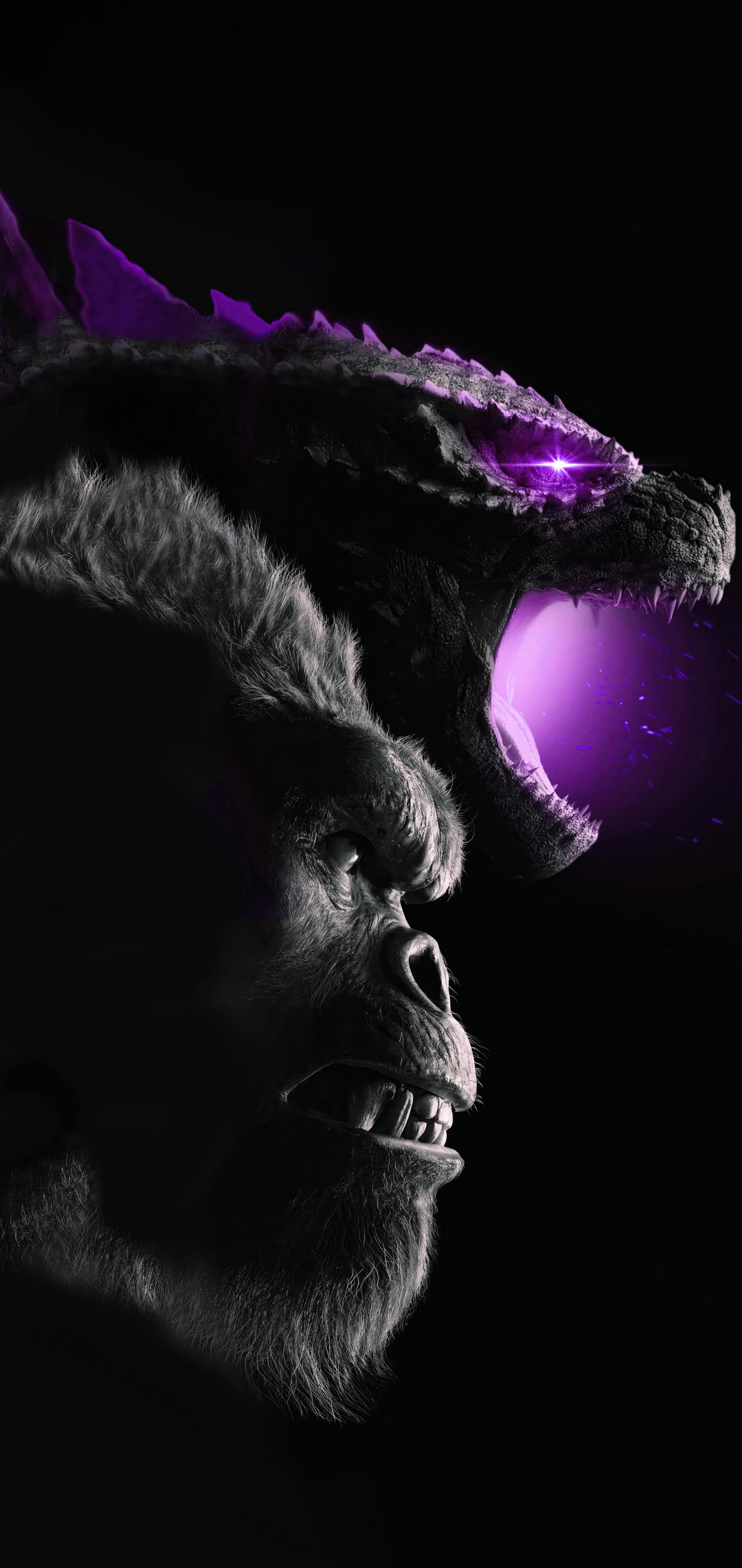 1080x2280 Godzilla X Kong The New Empire Purple Variant One Plus 6 ...