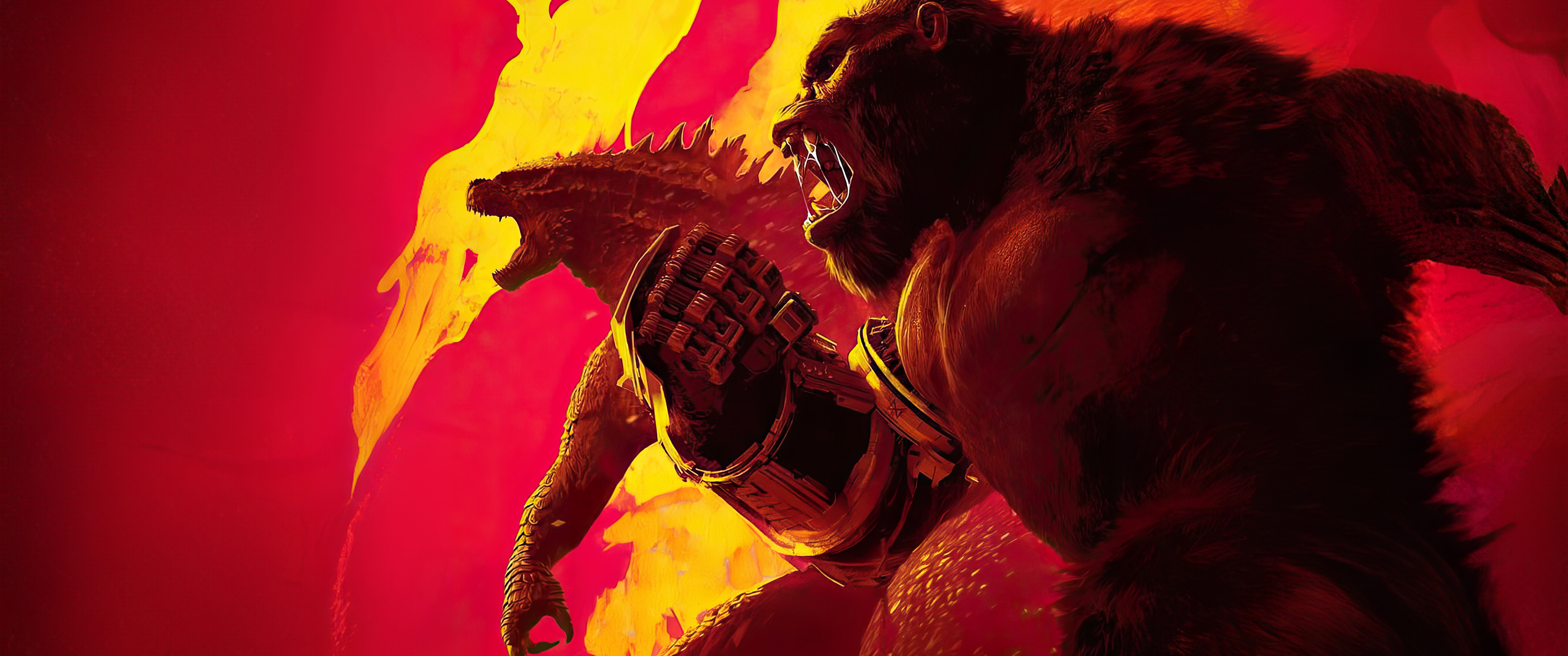 3440x1440 Godzilla X Kong The New Empire Red UltraWide Quad HD 1440P ...