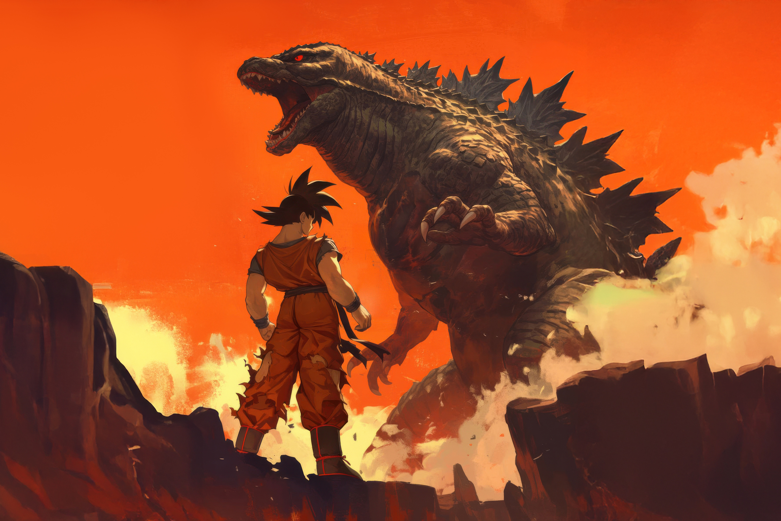 3000x2000 Goku X Godzilla Wallpaper,3000x2000 Resolution HD 4k ...