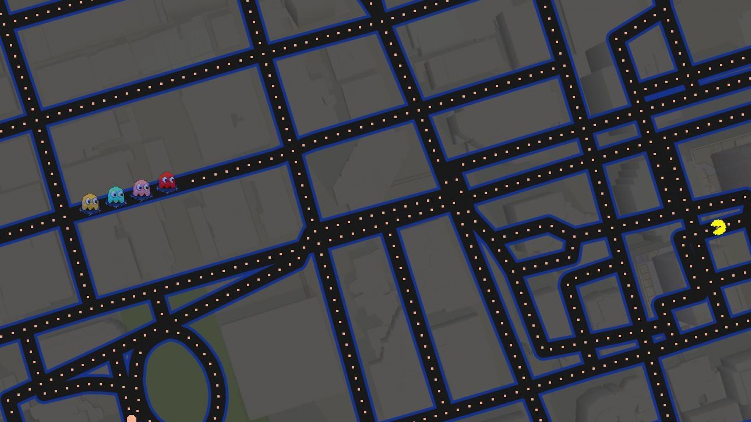 2560x1440 Google Maps Pacman Art 1440P Resolution ,HD 4k Wallpapers ...