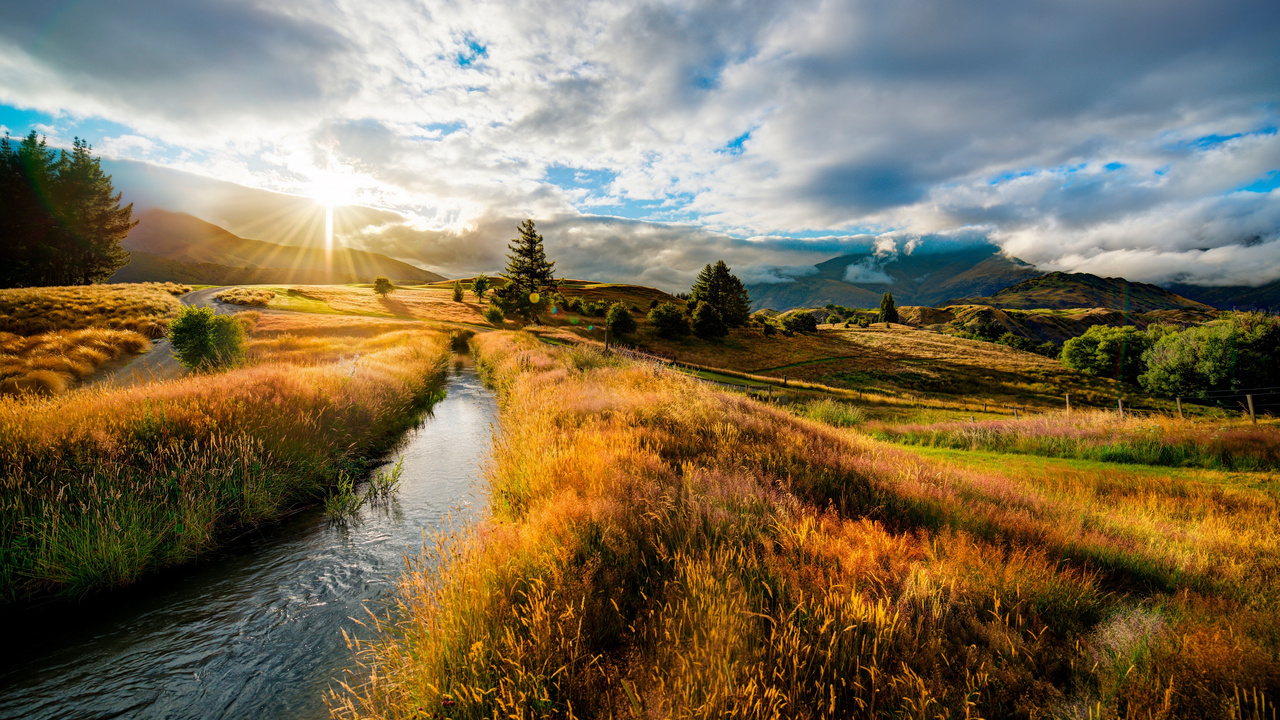 1280x720 Grass Hill Sunset Summer Field 720P ,HD 4k Wallpapers,Images ...