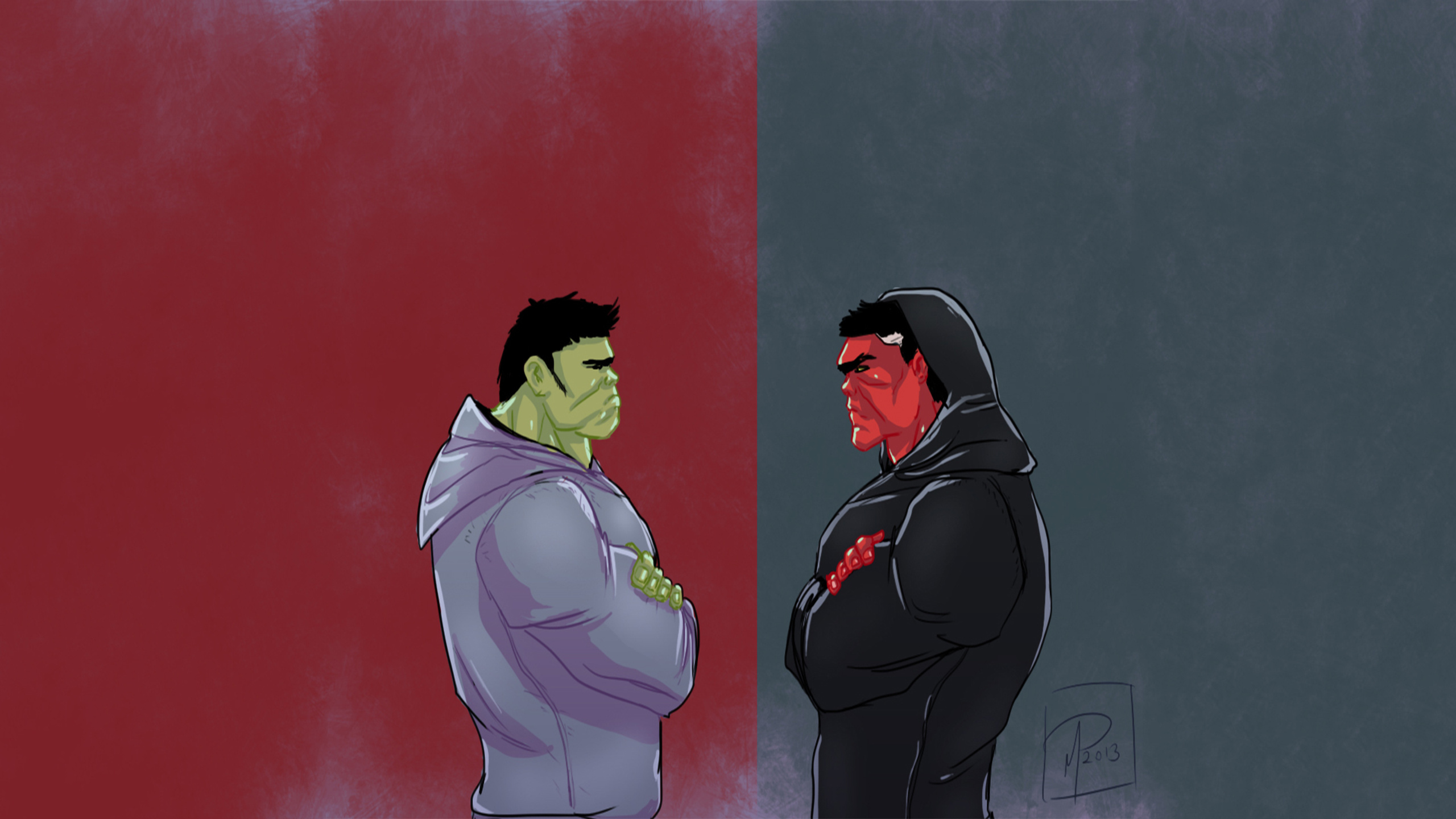 2560x1440 Green And Red Hulk Artwork 1440P Resolution ,HD 4k Wallpapers ...