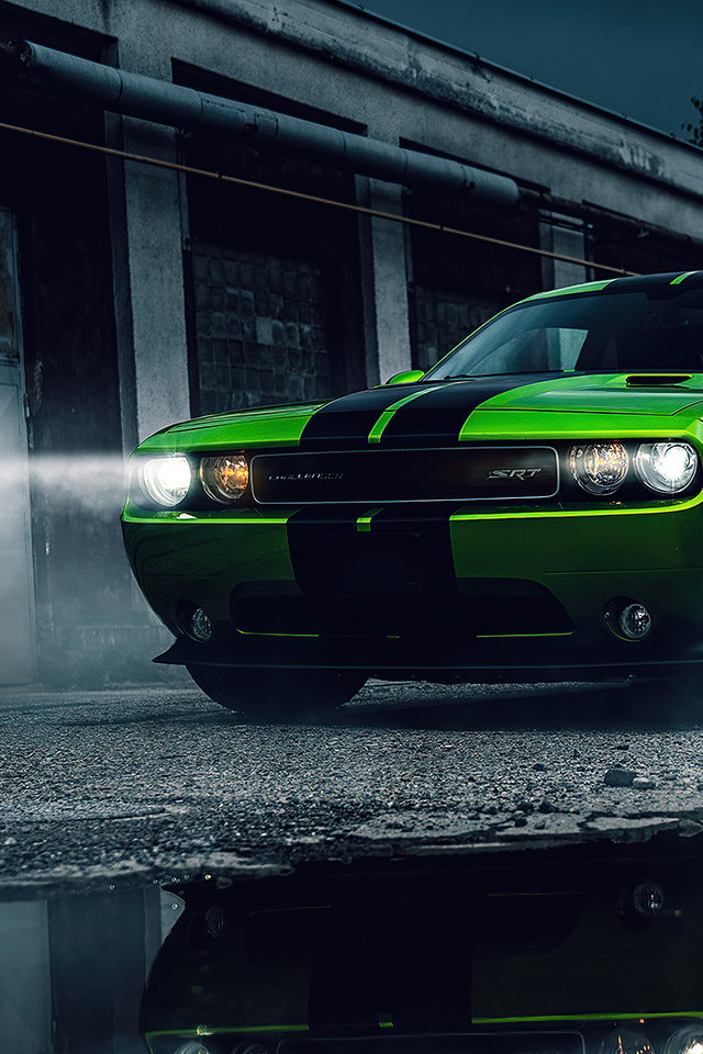 640x960 Green Dodge Challenger 4k iPhone 4, iPhone 4S ,HD 4k Wallpapers ...