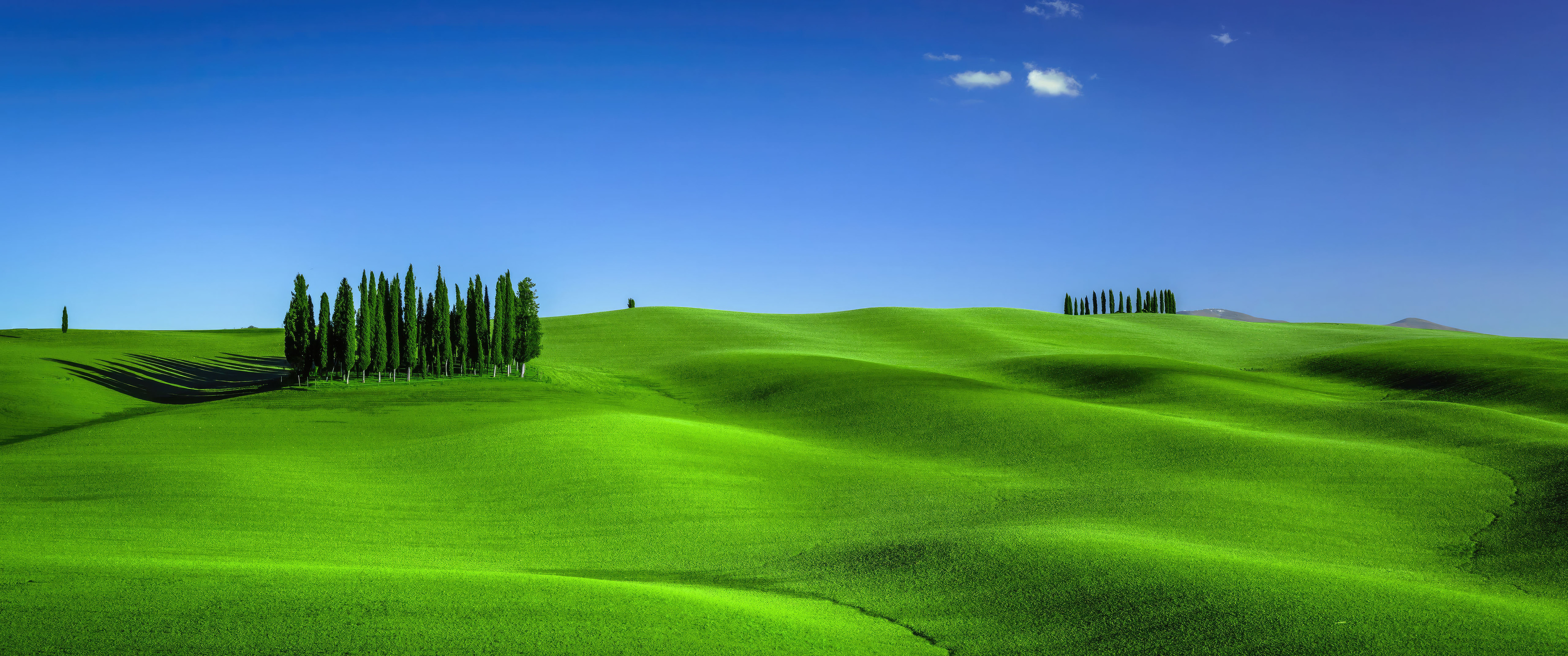 3440x1440 Green Meadows In Tuscany Landscape Scenery 4k UltraWide Quad ...