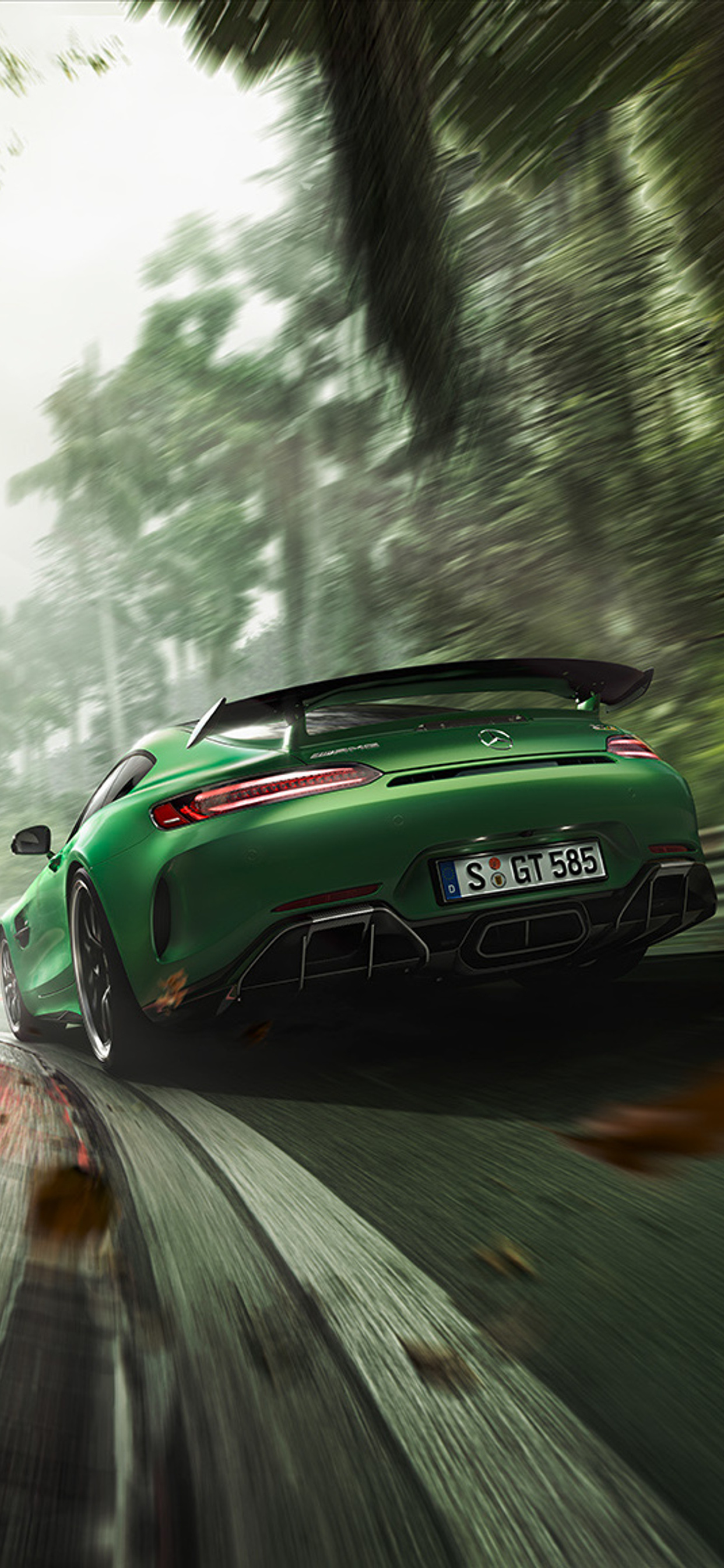 1242x2688 Green Mercedes Benz AMG GT R Rear Iphone XS MAX HD 4k ...
