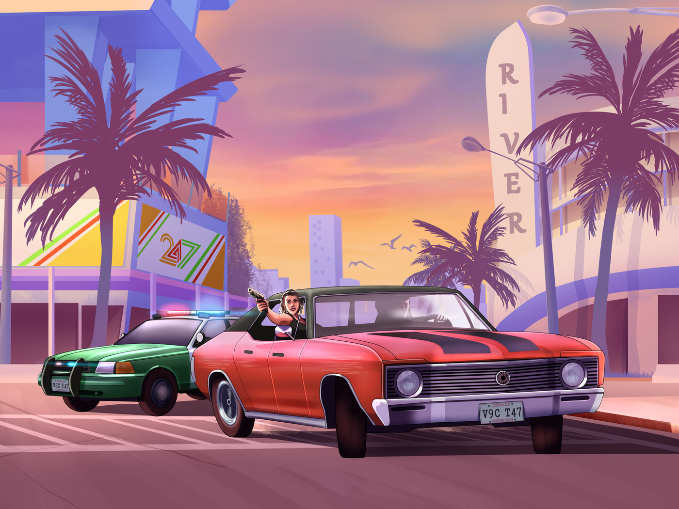 1400x1050 Gta 6 Car Chase Miami Wallpaper,1400x1050 Resolution HD 4k ...