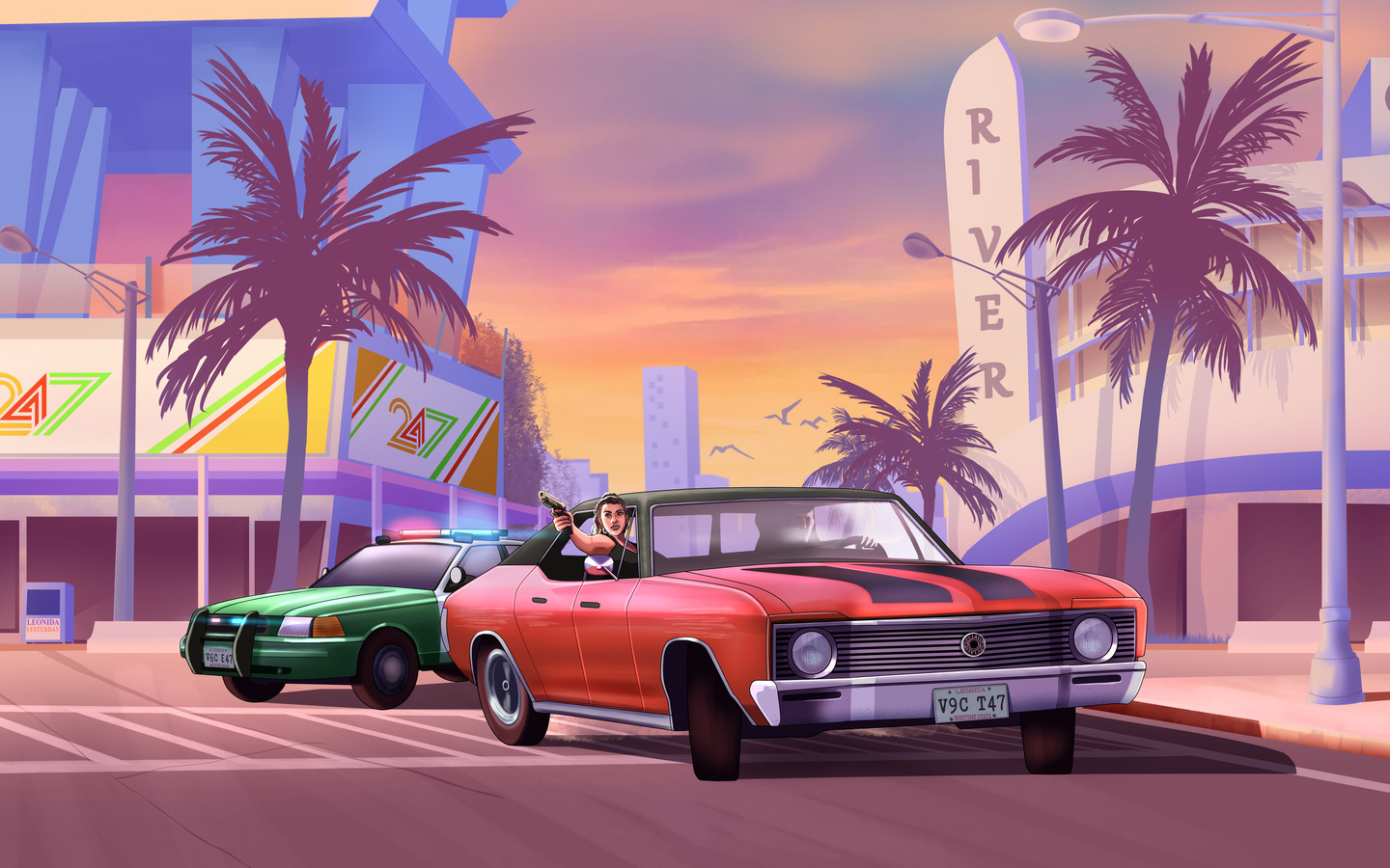 1440x900 Gta 6 Car Chase Miami Wallpaper,1440x900 Resolution HD 4k ...