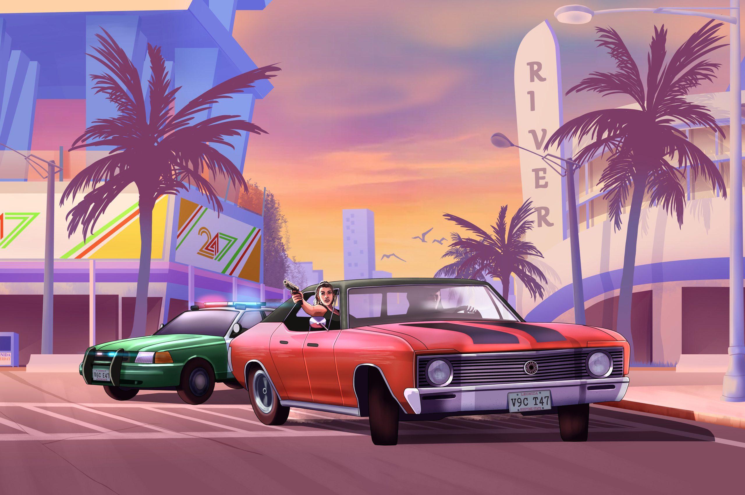 2560x1700 Gta 6 Car Chase Miami Chromebook Pixel ,HD 4k Wallpapers ...