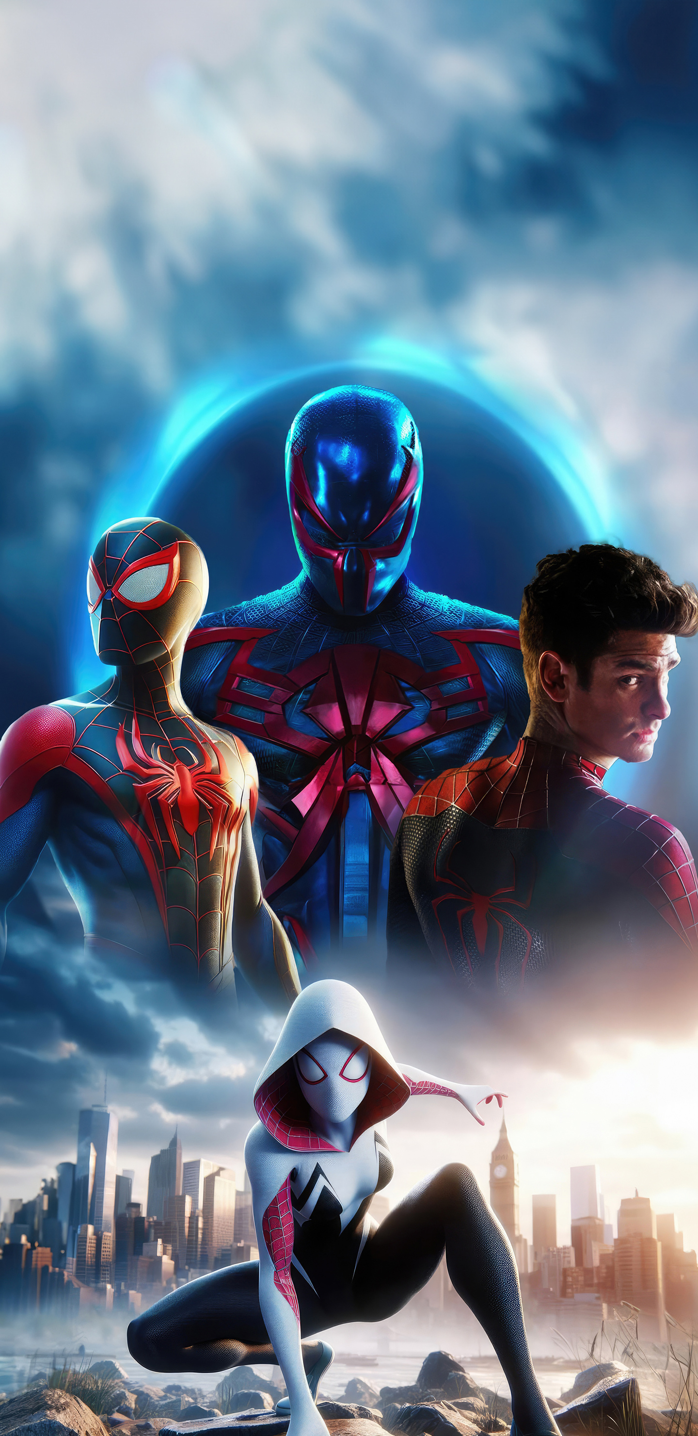 1440x2960 Gwen Stacy Miles Morales And Spider Man 2099 Collide Samsung Galaxy Note 9,8, S9,S8,S8 ...