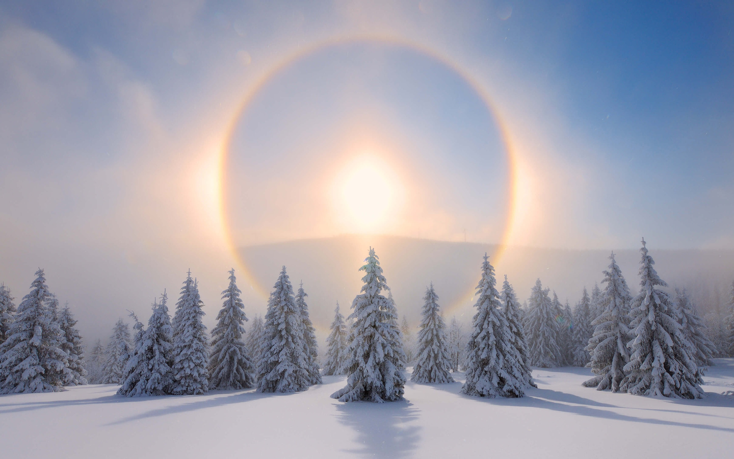 1440x900 Halo Around The Sun Ore Mountains Saxony Germany Wallpaper ...