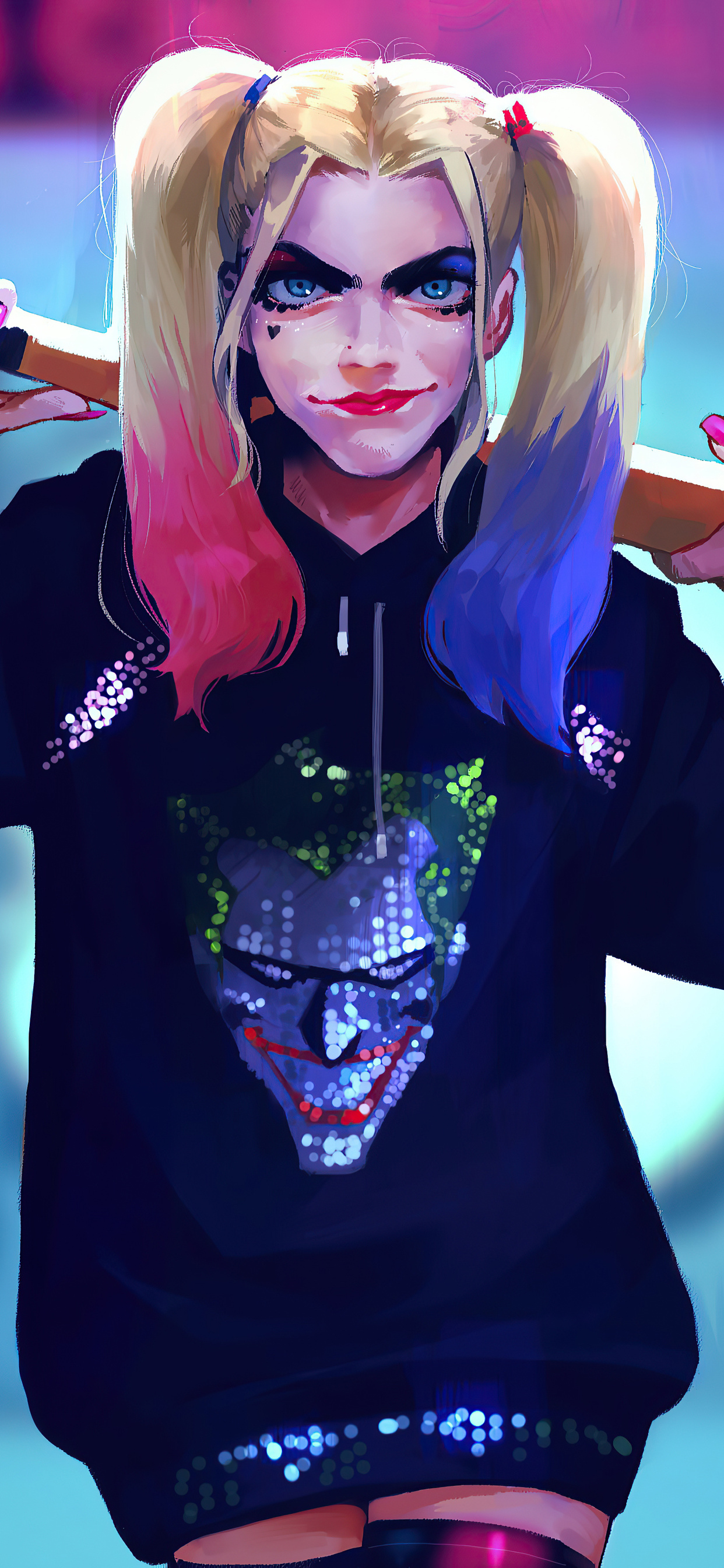 1242x2688 Harley Quinn Hoodie With Style 4k Iphone Xs Max Hd 4k