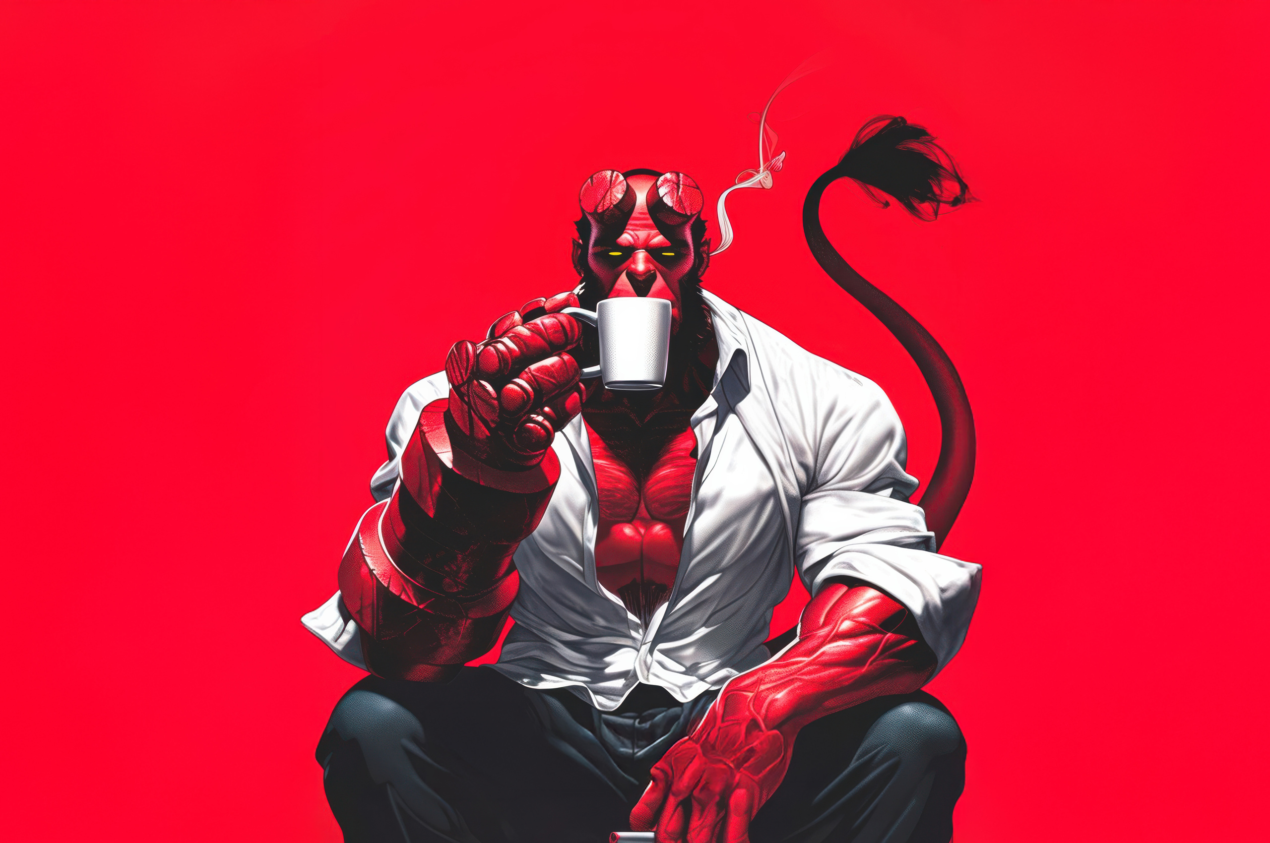 2560x1700 Hellboy Even Heroes Need A Tea Break Chromebook Pixel ,HD 4k ...