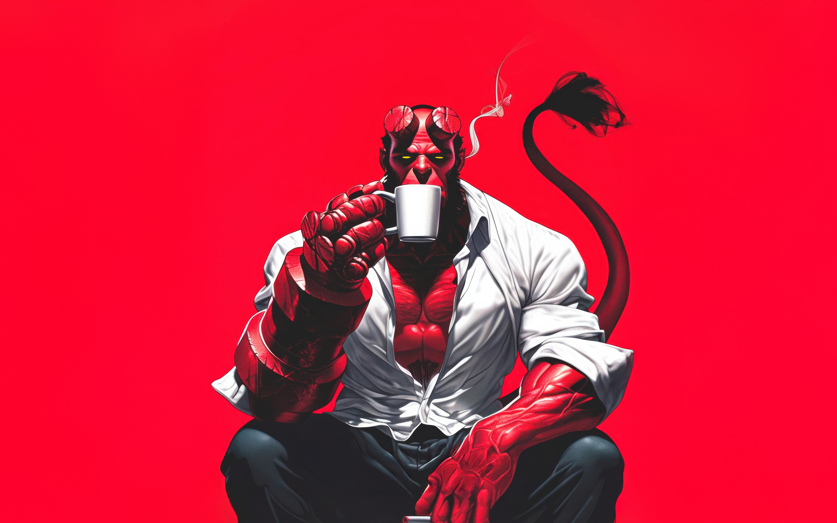2880x1800 Hellboy Even Heroes Need A Tea Break Macbook Pro Retina ,HD ...
