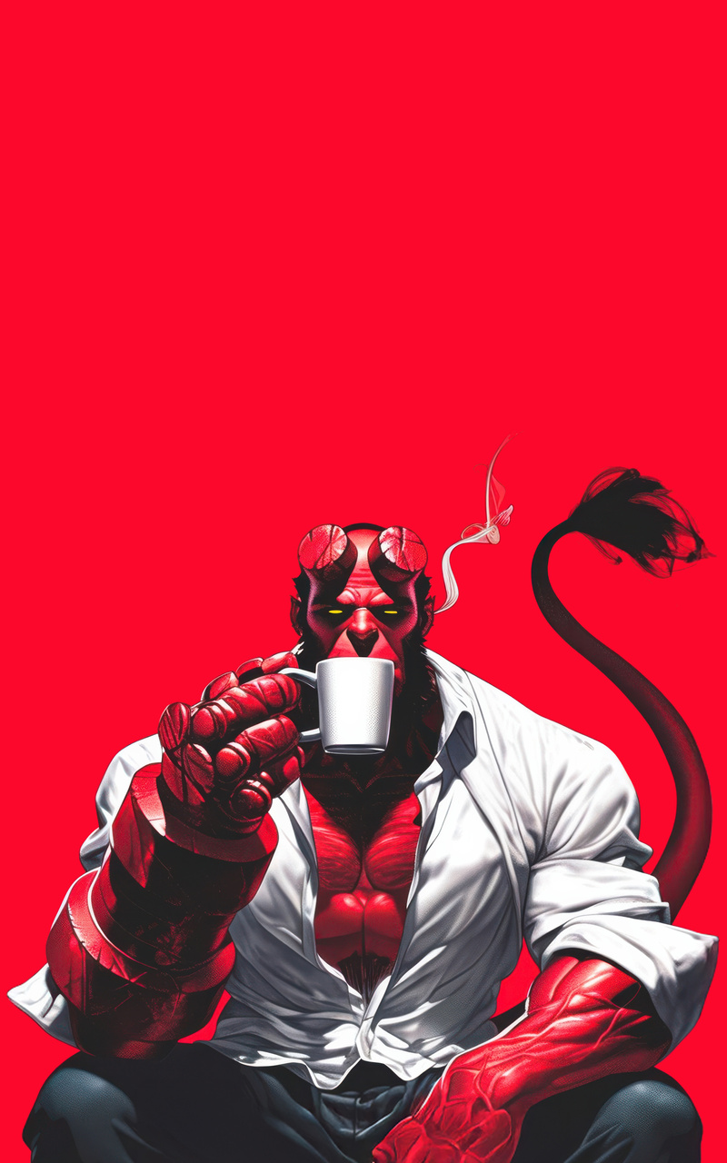 800x1280 Hellboy Even Heroes Need A Tea Break Nexus 7,Samsung Galaxy ...