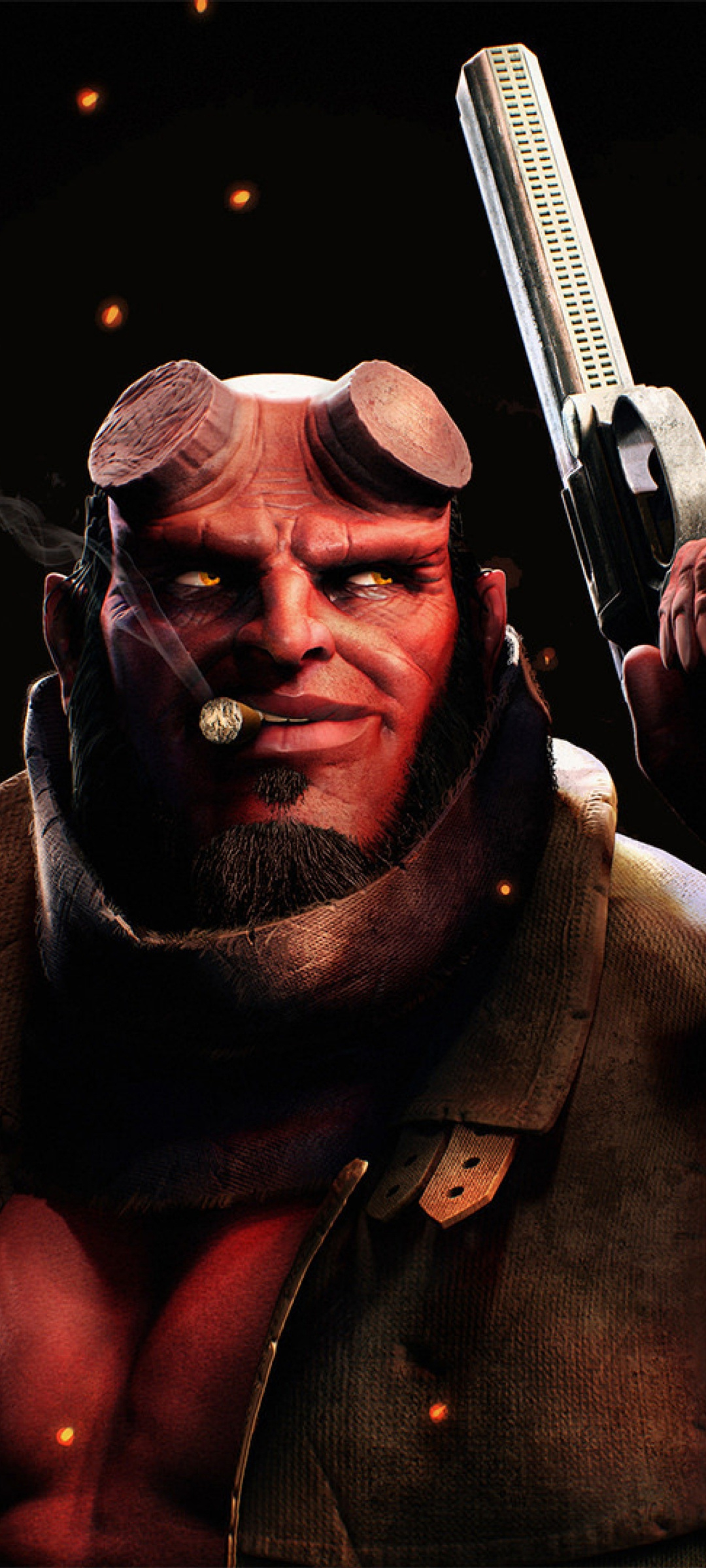 1080x2400 Hellboy Smoking Cigarette With Gun Google Pixel 7 ,HD 4k ...