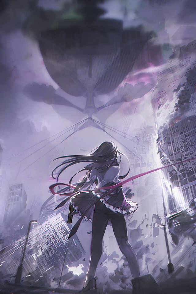 640x960 Homura Akemi From Mahou Shoujo Madoka Magica iPhone 4, iPhone 4S ,HD 4k Wallpapers ...