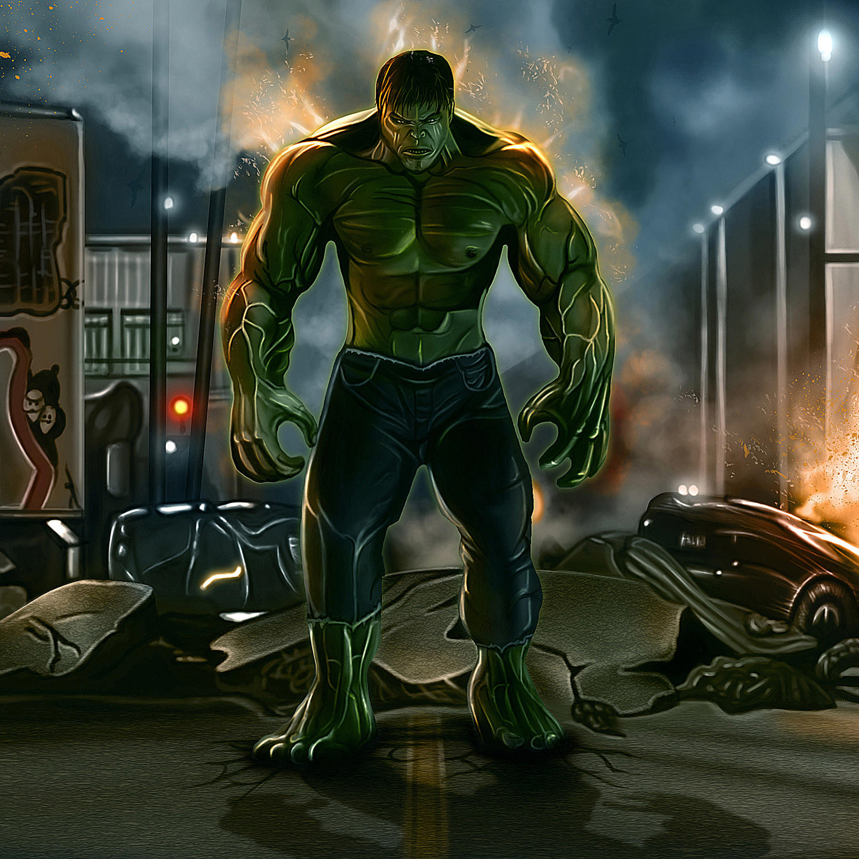 2932x2932 Hulk Between Flames Ipad Pro Retina Display ,HD 4k Wallpapers ...