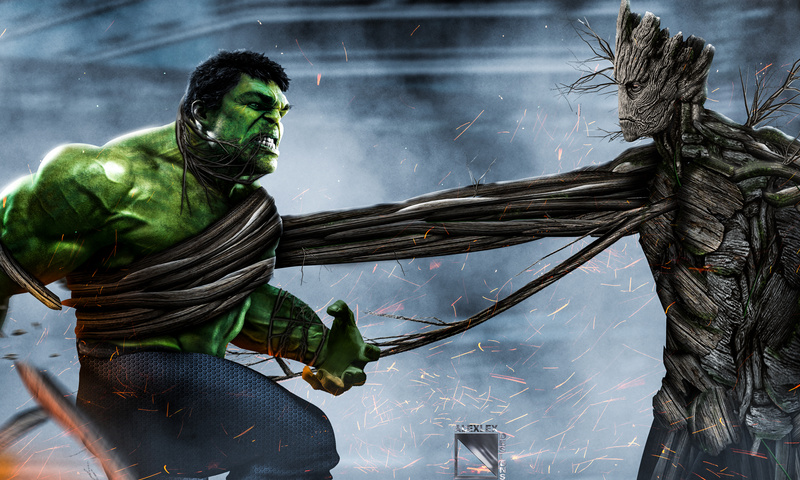 800x480 Hulk Vs Groot 800x480 Resolution HD 4k Wallpapers, Images ...