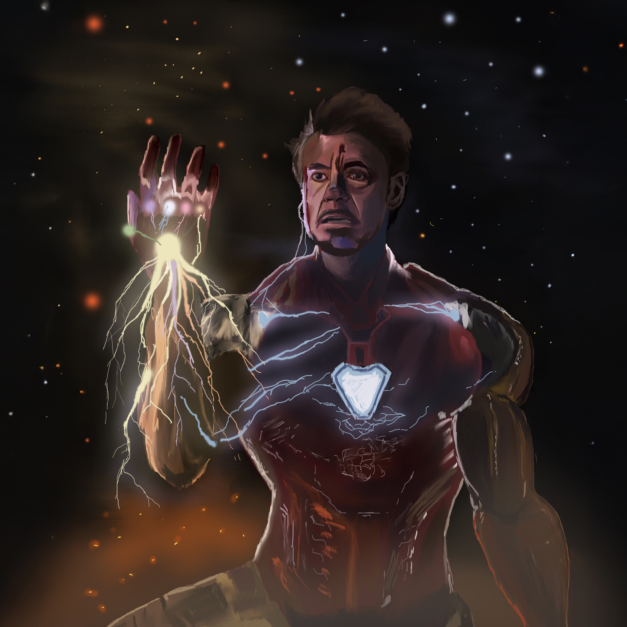 2048x2048 Iron Man Infinity Gauntlet Stone Power Ipad Air ,HD 4k ...