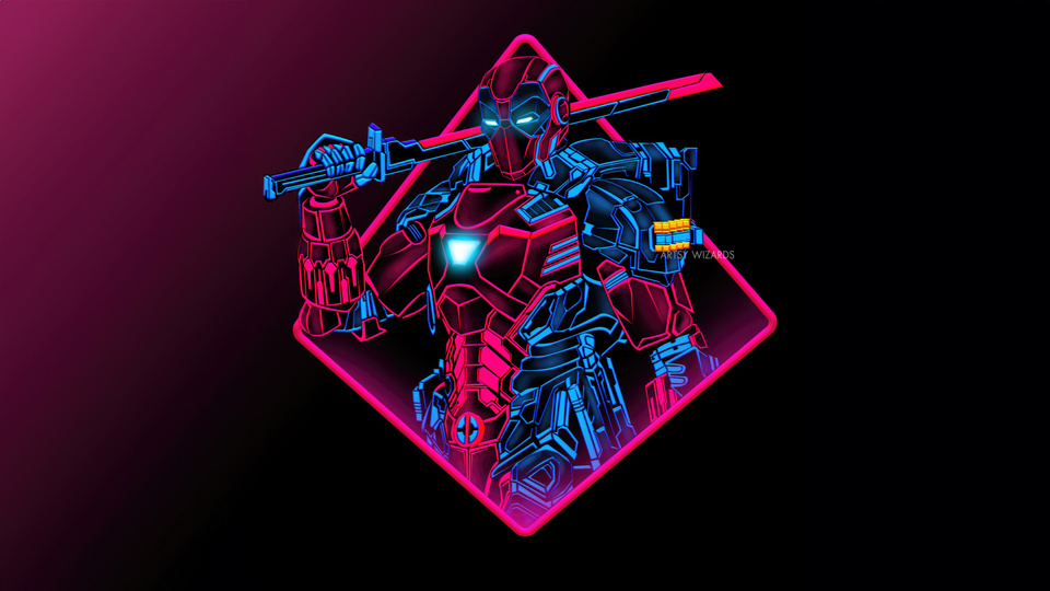 960x540 Iron Man Neon Artwork 5k 960x540 Resolution HD 4k Wallpapers ...