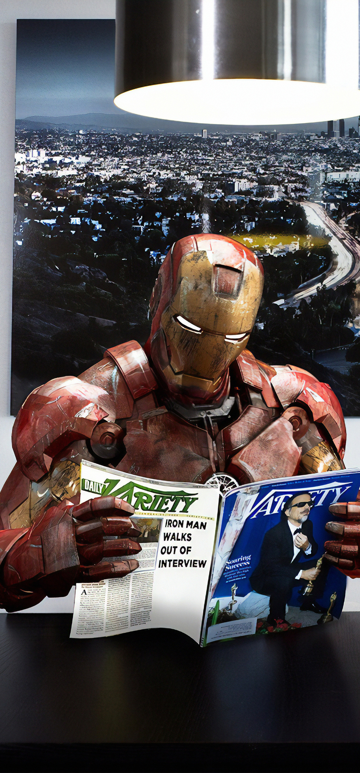 1242x2668 Iron Man Reading Magazine Iphone XS MAX ,HD 4k Wallpapers ...