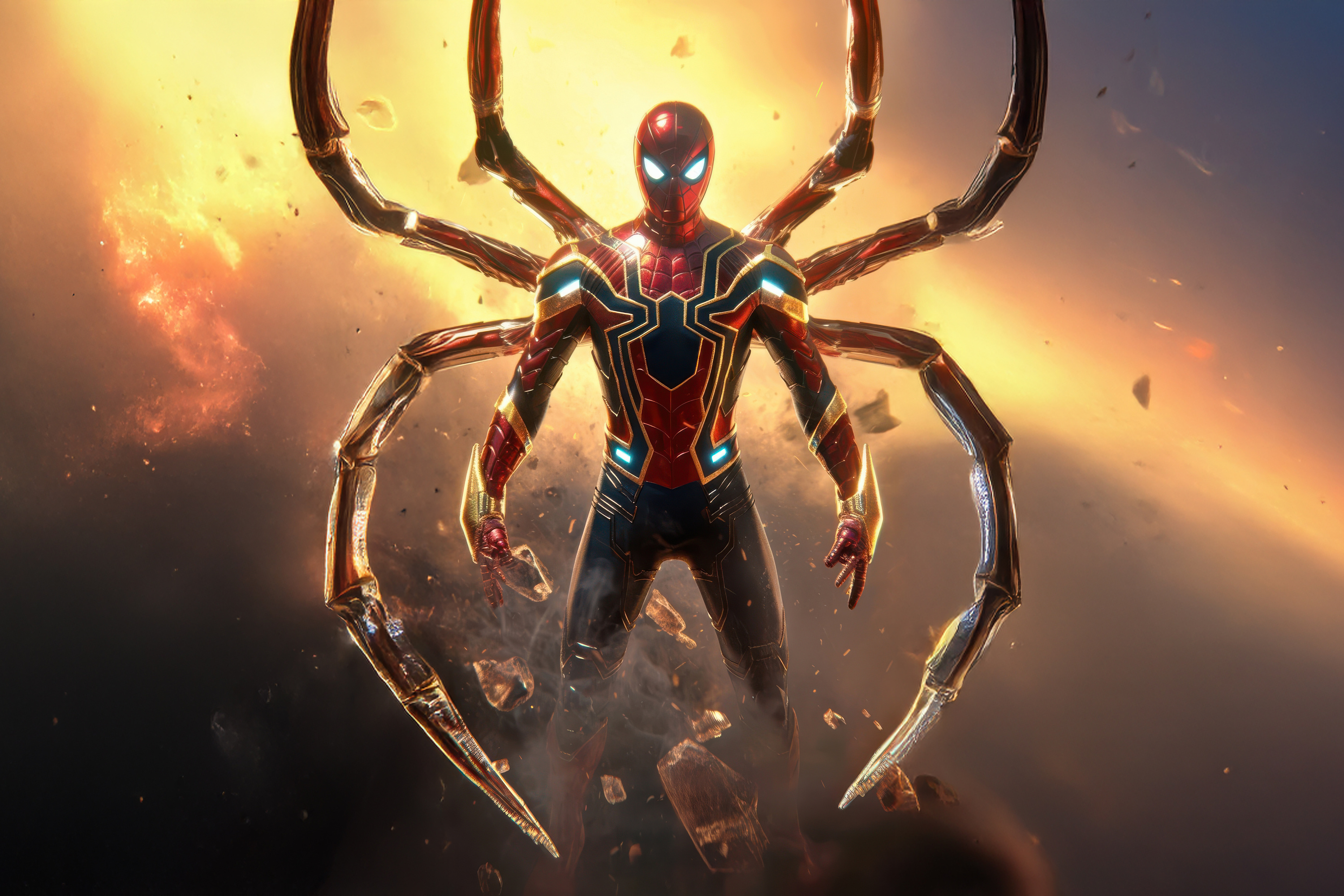 3000x2000 Iron Spider Man Suit With High Tech Wings Wallpaper,3000x2000 ...