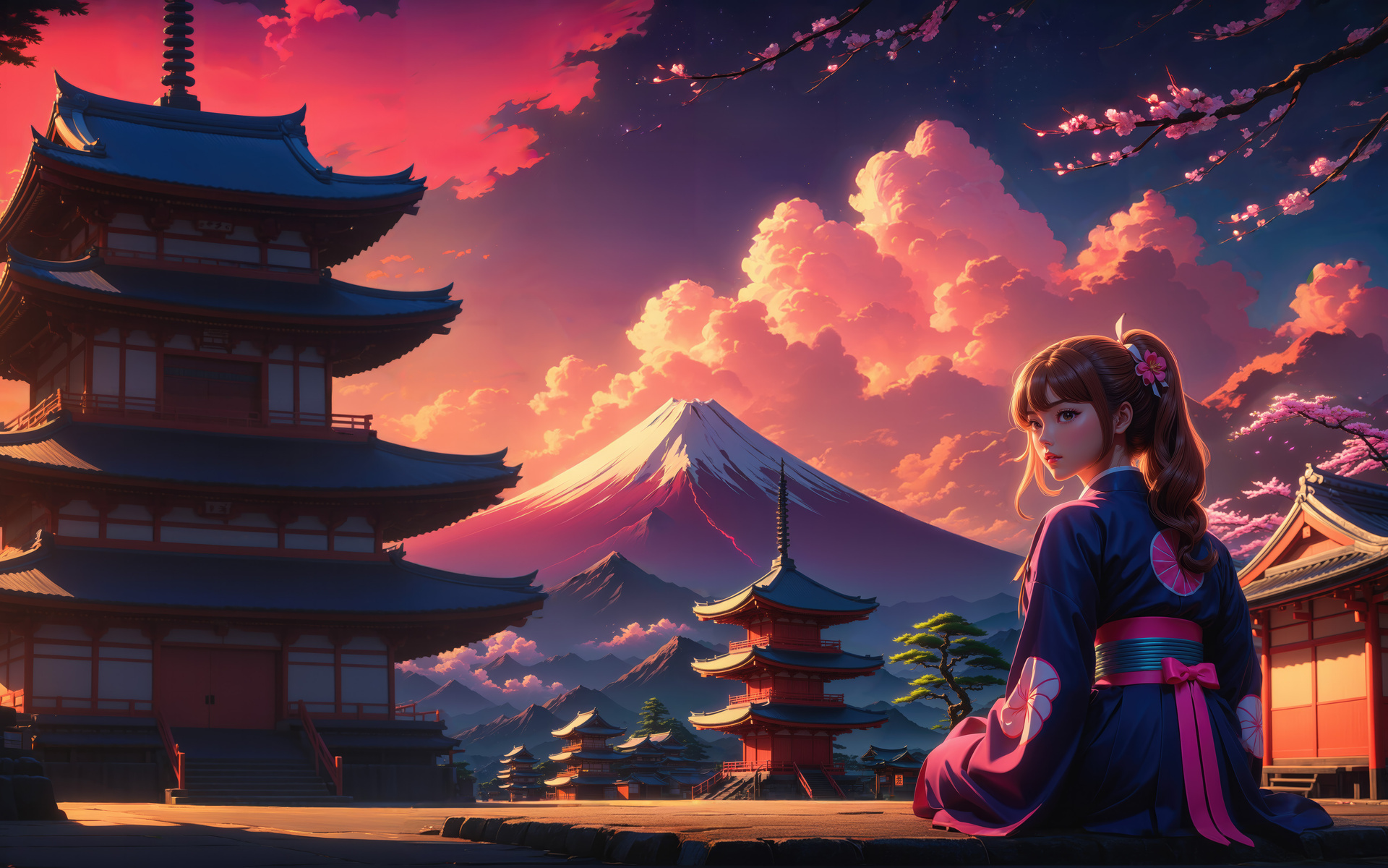 1920x1200 Japan Vibe Anime Girl Temple 5k 1080P Resolution ,HD 4k ...
