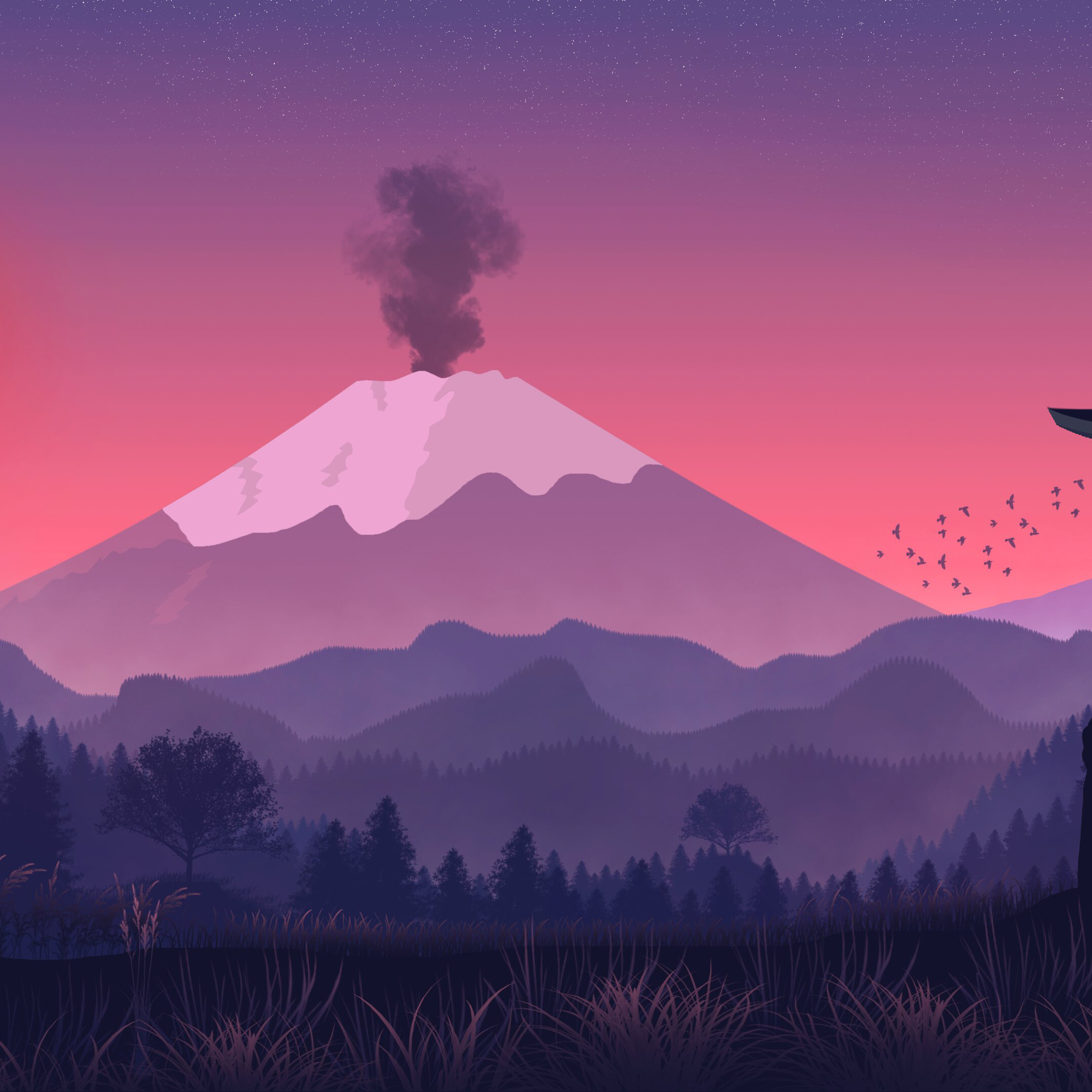 2932x2932 Japanese Volcano Ipad Pro Retina Display ,HD 4k Wallpapers ...