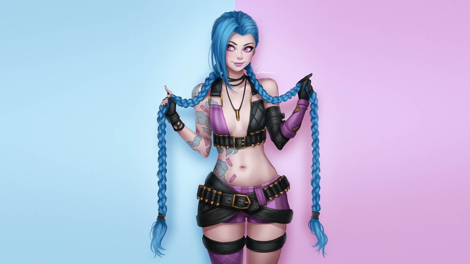 1600x900 Jinx League Of Legends Long Hairs Wallpaper 1600x900
