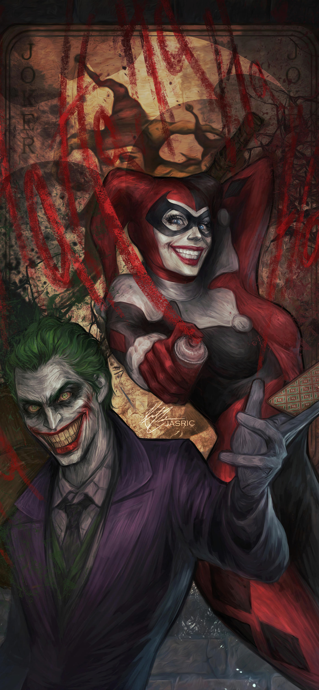 1242x2688 Joker And Harley Quinn Art 4k Iphone Xs Max Hd 4k Wallpapers
