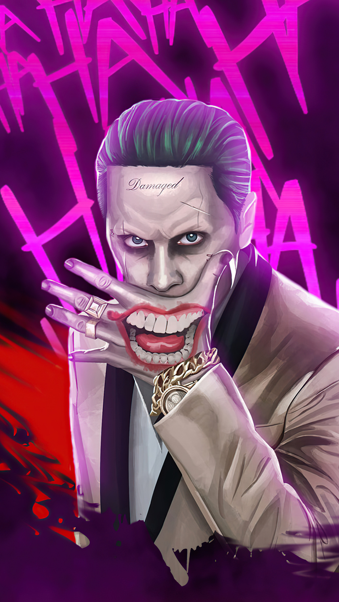 1080x1920 Joker Damaged 4k Iphone 7,6s,6 Plus, Pixel xl ,One Plus 3,3t ...