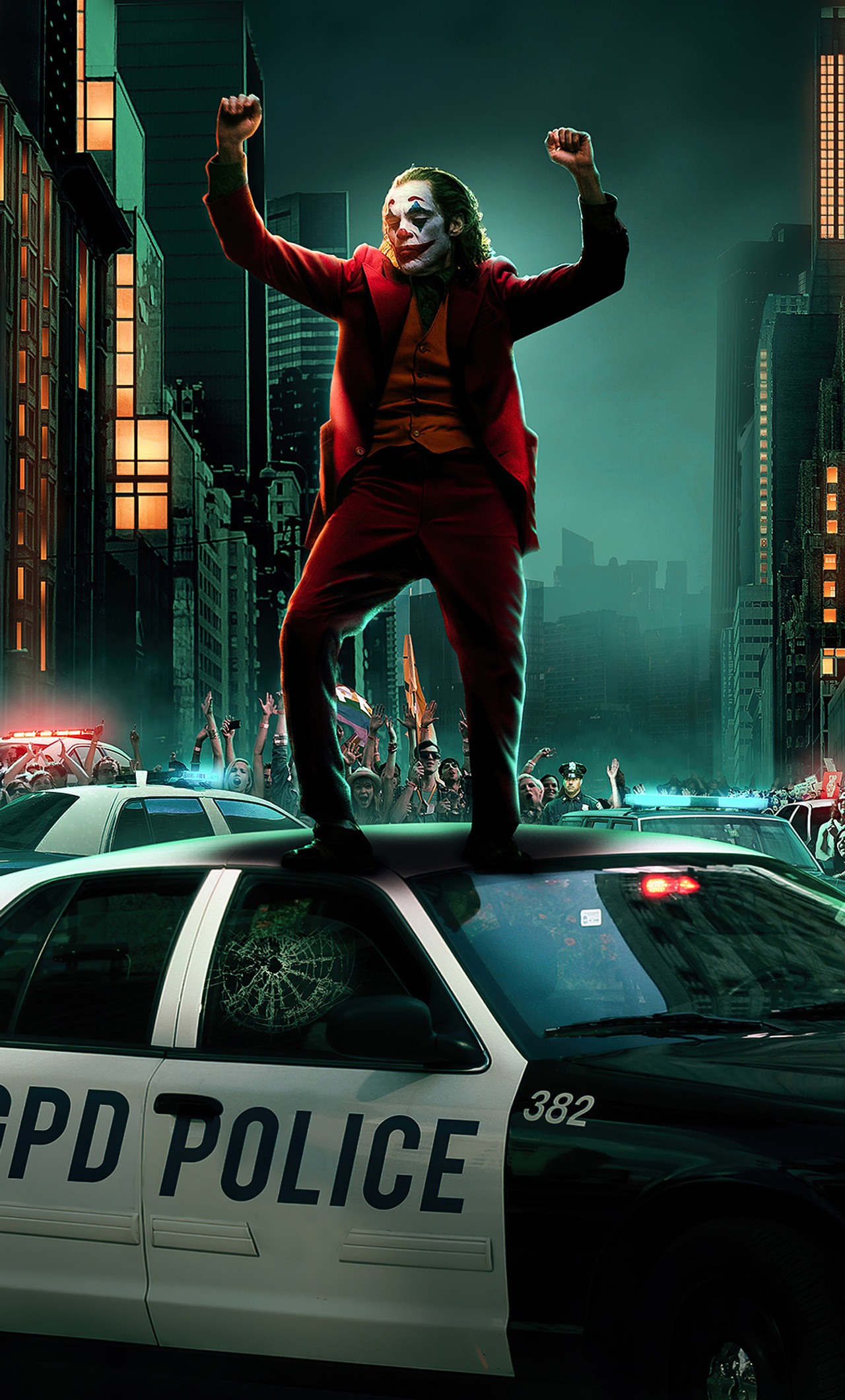 1280x2120 Joker Dancing On Cop Car 4k iPhone 6+ ,HD 4k Wallpapers ...