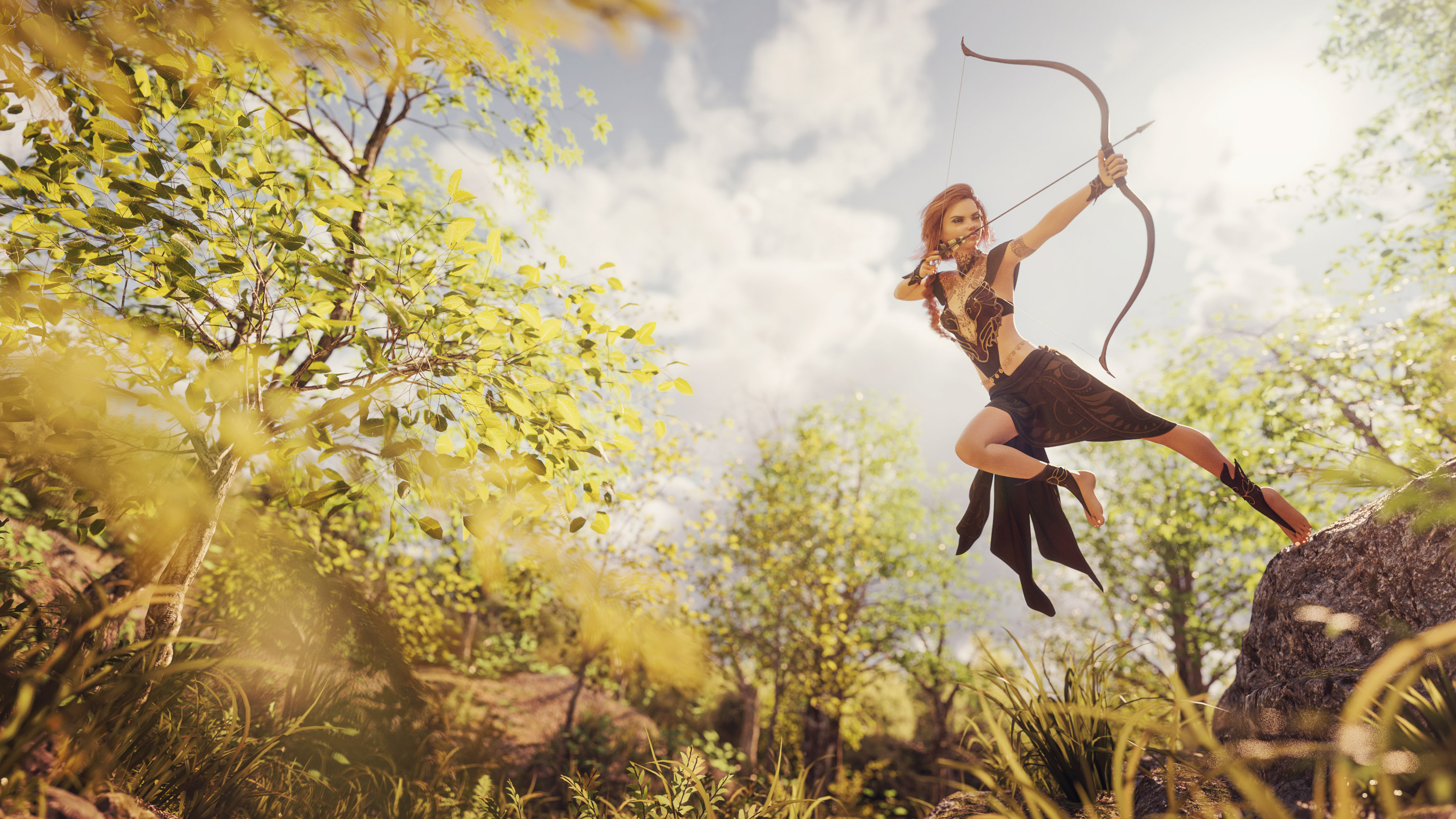 3840x2160 Jumping Archer 4k 4K ,HD 4k Wallpapers,Images,Backgrounds ...