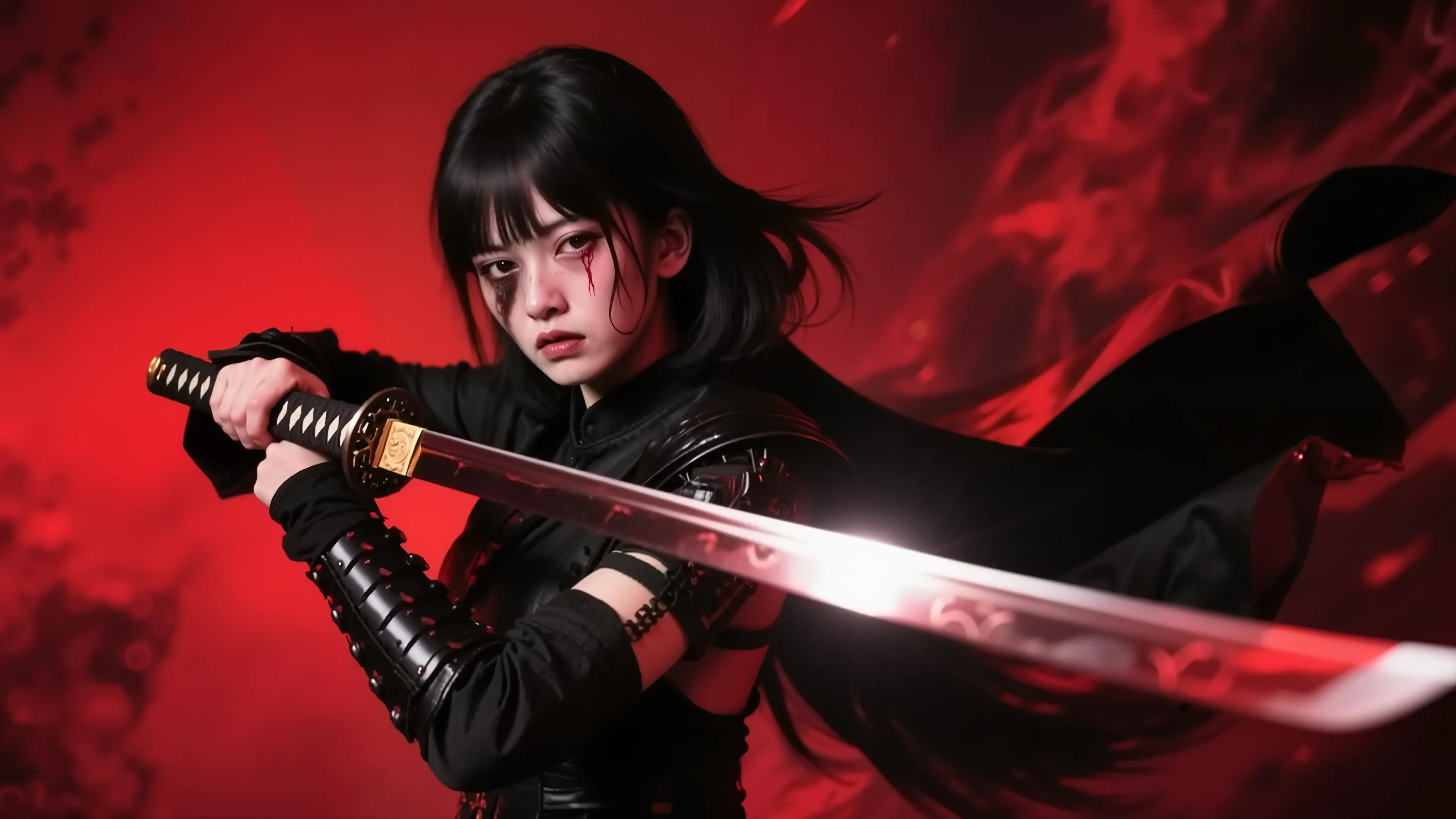 3840x2160 Katana Samurai Warrior In Red Atmosphere 4K ,HD 4k Wallpapers ...