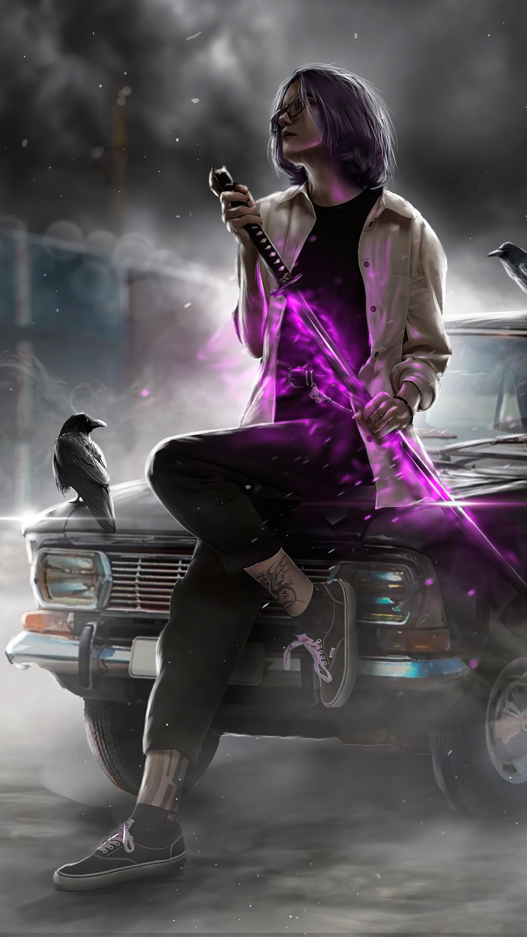 1080x1920 Katana With Purple Sword Iphone 7,6s,6 Plus, Pixel xl ,One ...