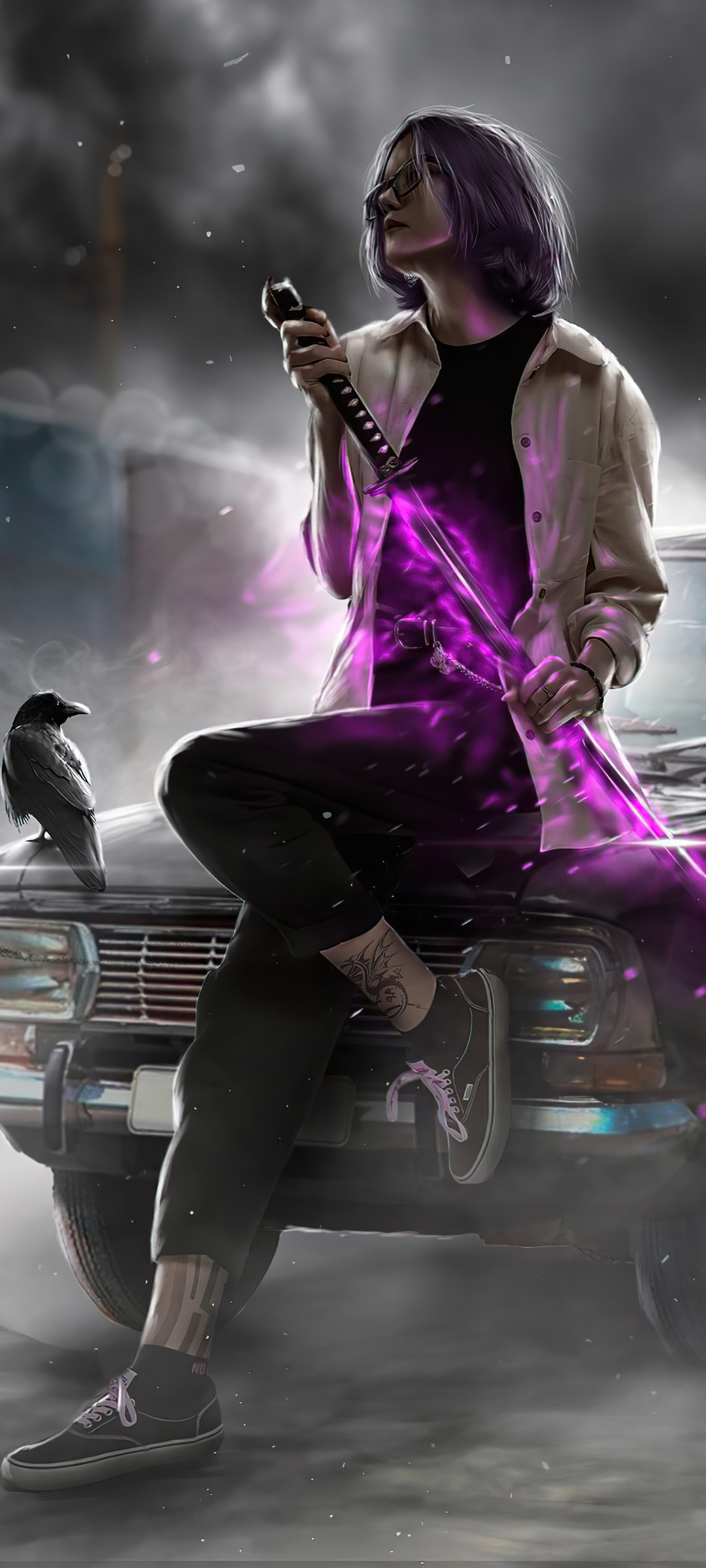 1080x2400 Katana With Purple Sword Google Pixel 7 ,HD 4k Wallpapers ...