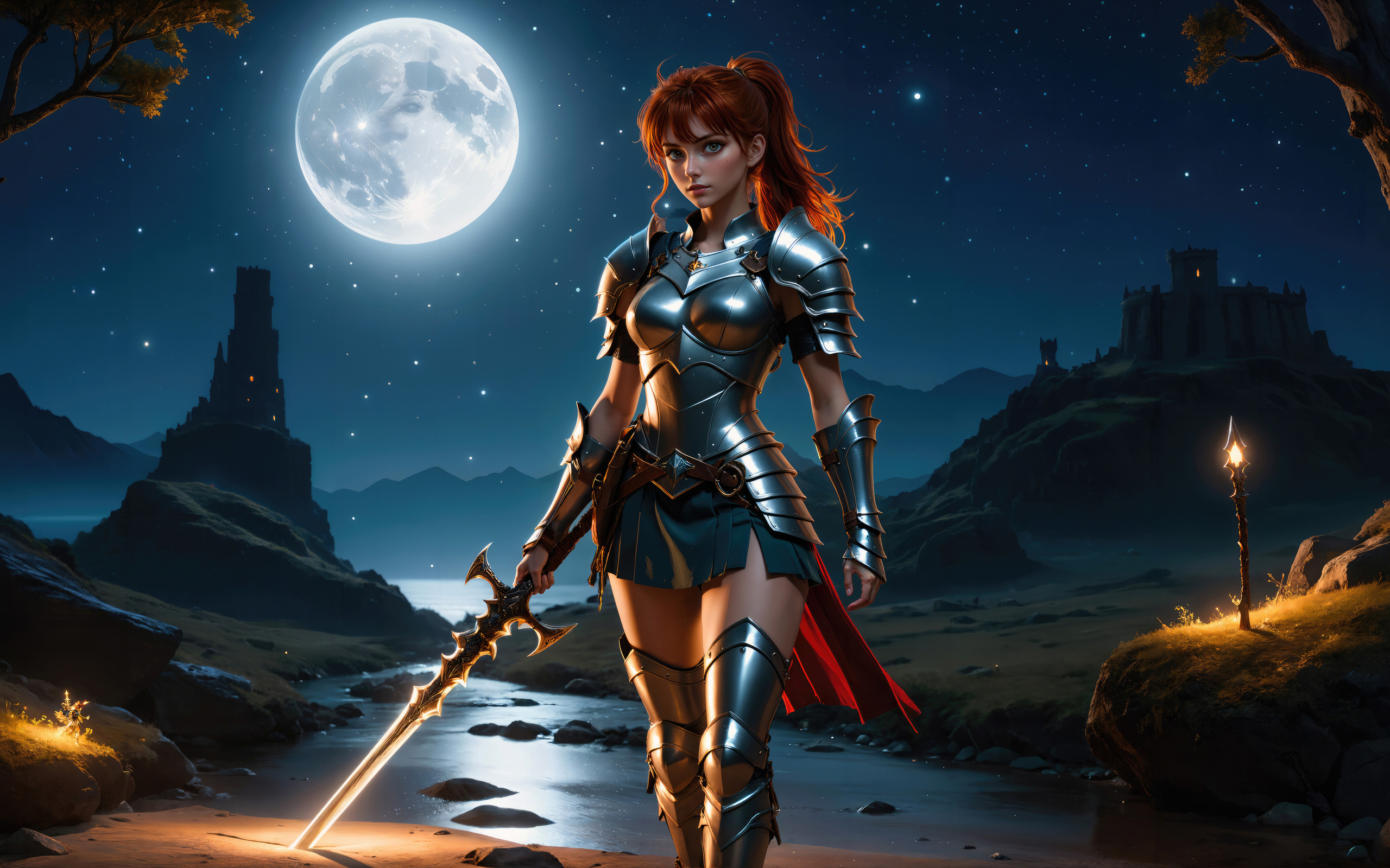 2560x1600 Knight Girl In The Night Wallpaper,2560x1600 Resolution HD 4k ...