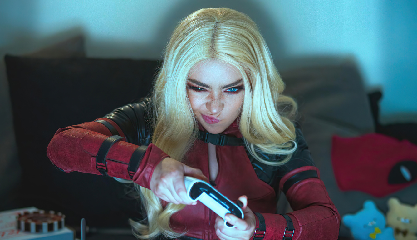 1336x768 Lady Deadpool Playing Games Laptop HD ,HD 4k Wallpapers,Images ...