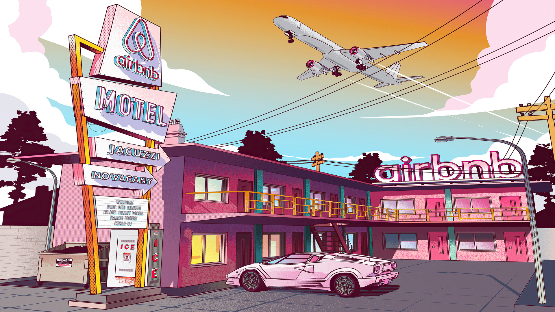 1920x1080 Lambo Retro Motel 5k Laptop Full HD 1080P ,HD 4k Wallpapers ...