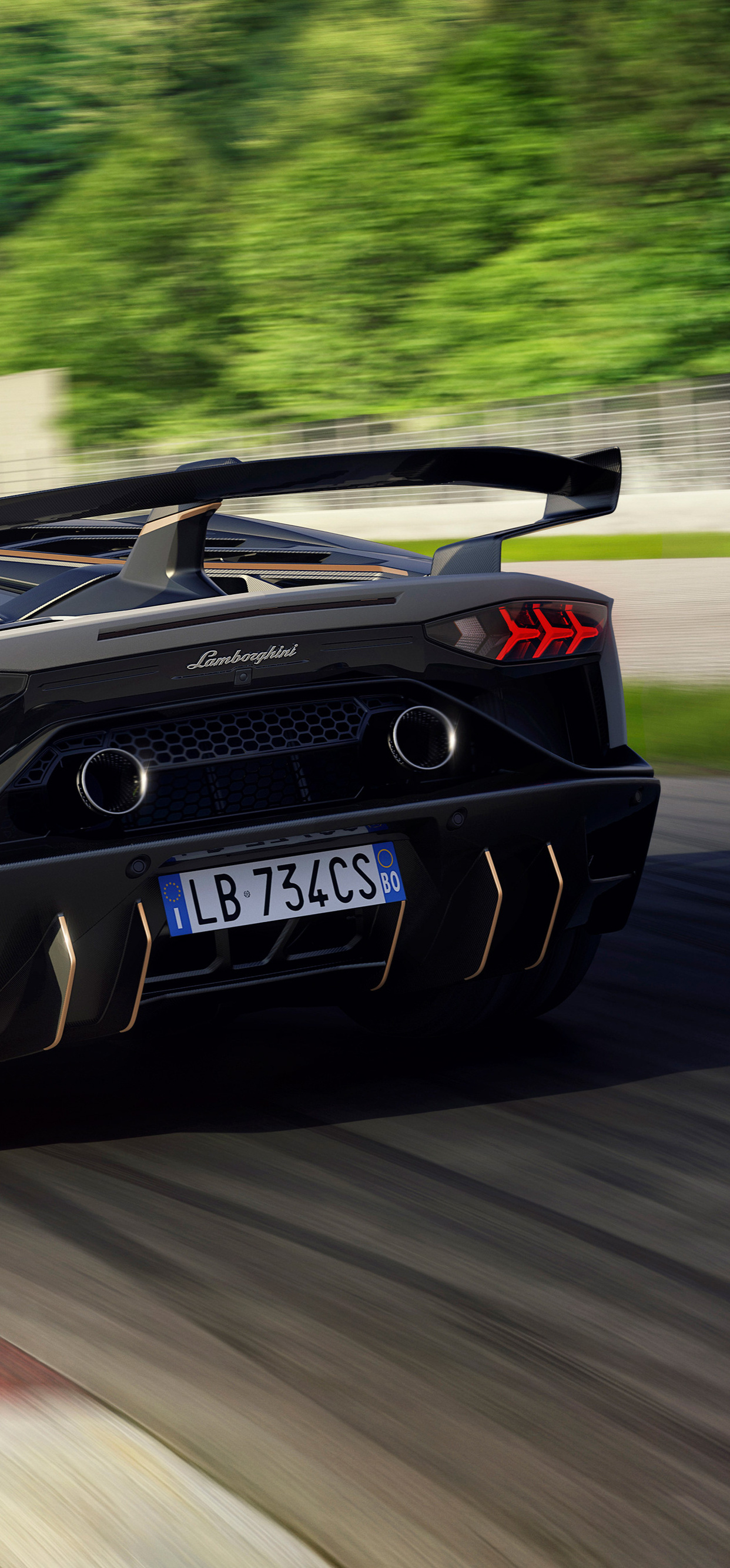 1242x2668 Lamborghini Aventador SVJ 63 2018 Rear View 4k Iphone XS MAX ...