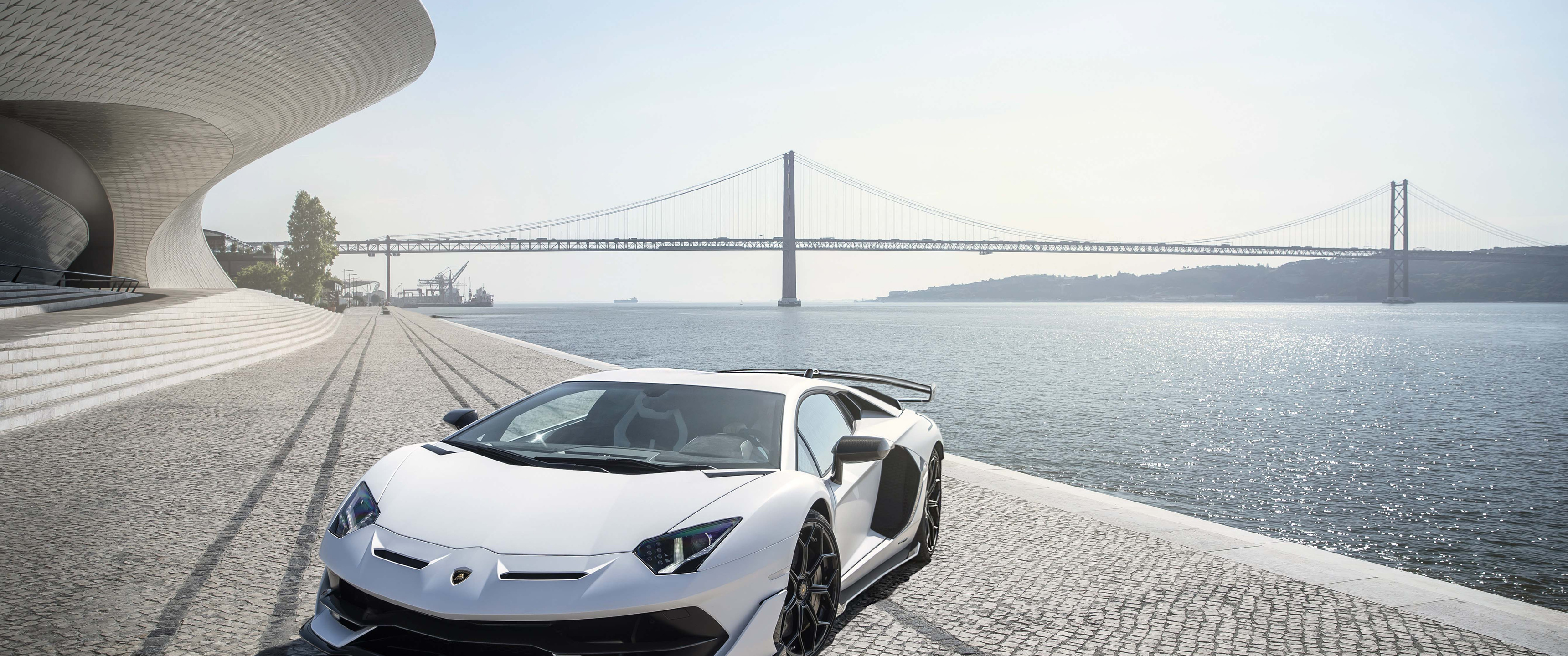 3440x1440 Lamborghini Aventador SVJ White Lisbon 5k UltraWide Quad HD ...