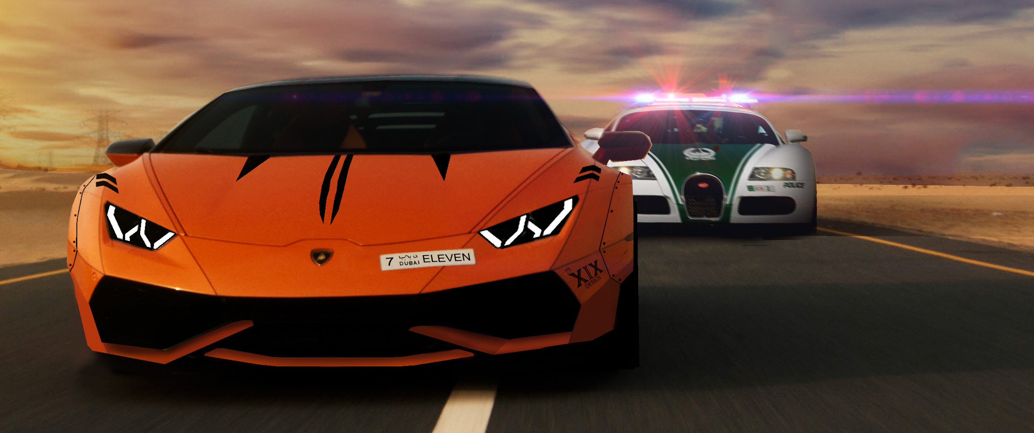 3440x1440 Lamborghini Robber And Bugatti Cop UltraWide Quad HD 1440P ...