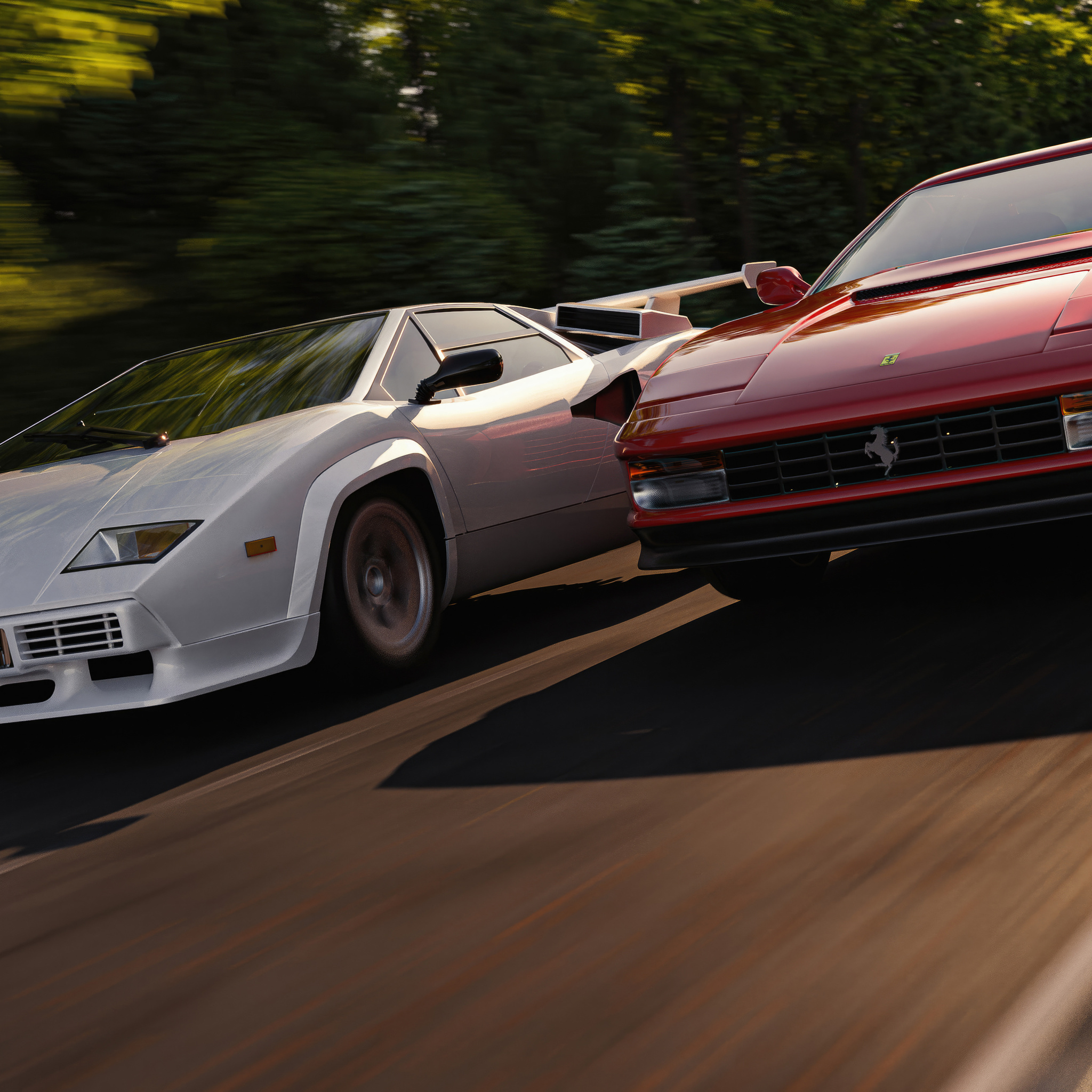2048x2048 Lambroghini Countach And Ferrari Cgi Ipad Air ,HD 4k ...