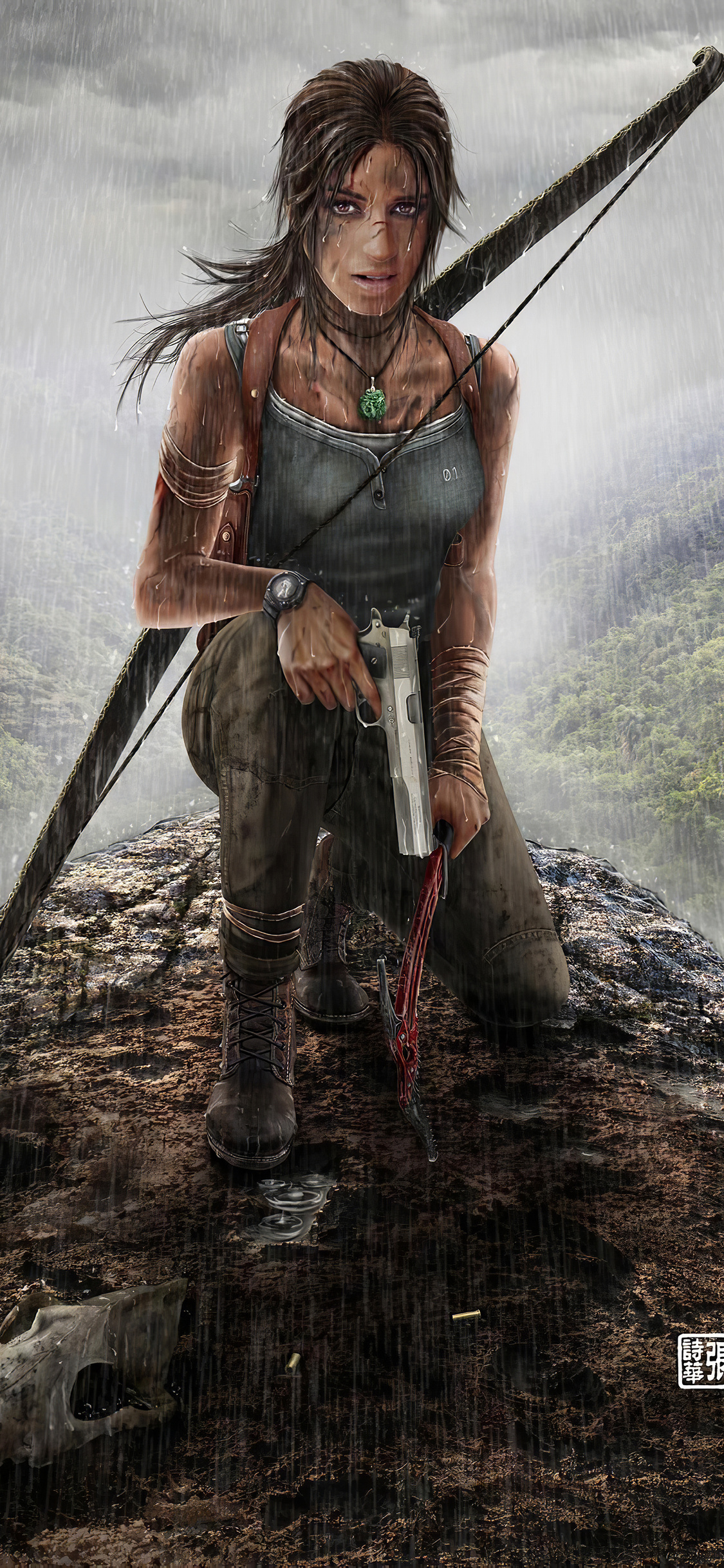 1125x2436 Lara Croft With Gun Iphone XS,Iphone 10,Iphone X ,HD 4k ...