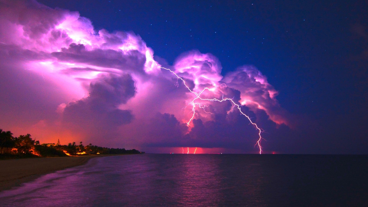 1280x720 Lightning Pink Sky 4k 720P ,HD 4k Wallpapers,Images ...