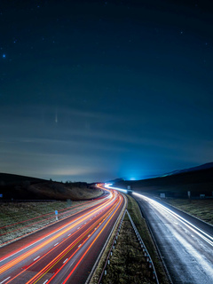 240x320 Long Exposure Photo Of A Highway Nokia 230, Nokia 215, Samsung ...