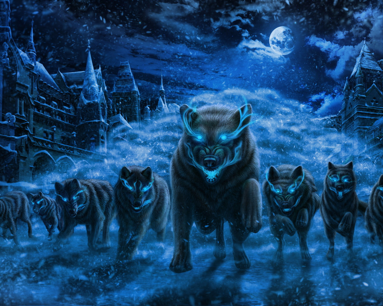 1280x1024 Magical Forest Wolves Wallpaper,1280x1024 Resolution HD 4k ...