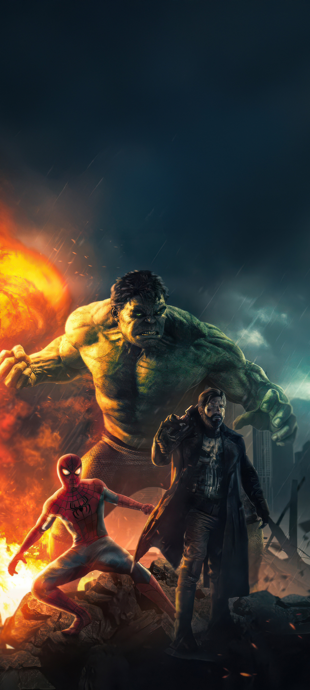 1080x2400 Marvel Legends The Ultimate Superhero Trio Google Pixel 7 ,HD ...