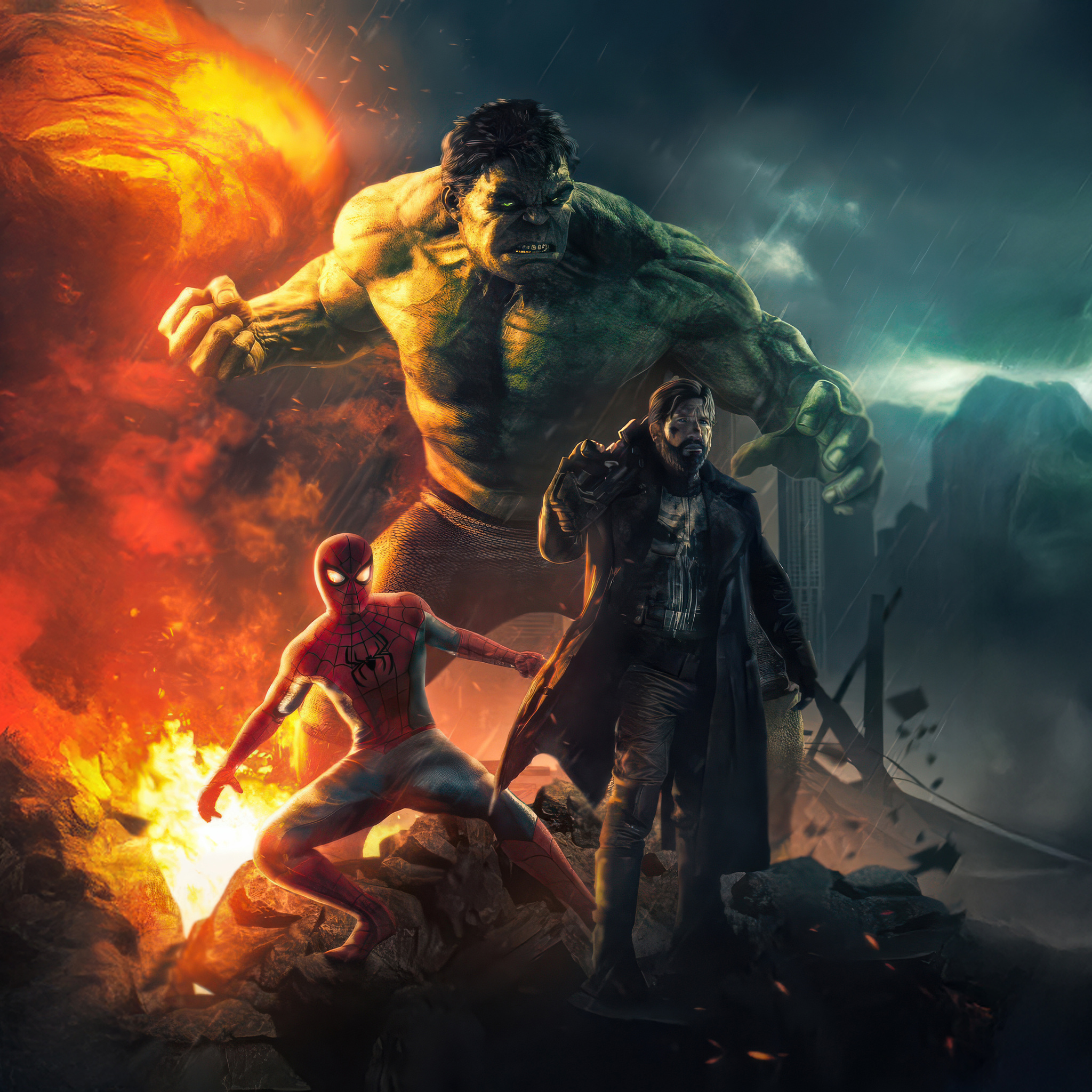 2048x2048 Marvel Legends The Ultimate Superhero Trio Ipad Air ,HD 4k ...